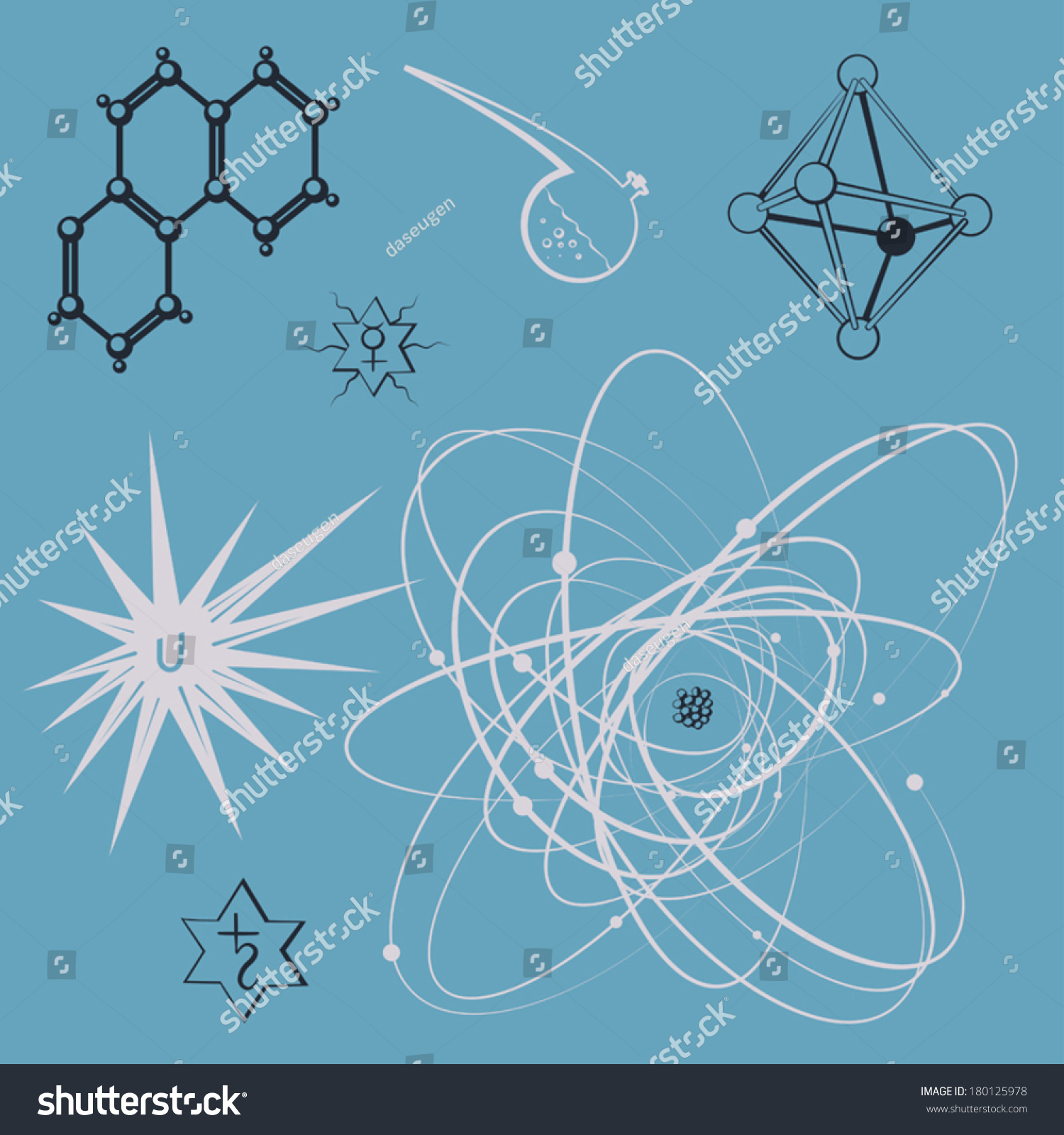 Physical Chemical Science Elements Vector Retro: เวกเตอร์สต็อก (ปลอดค่า ...