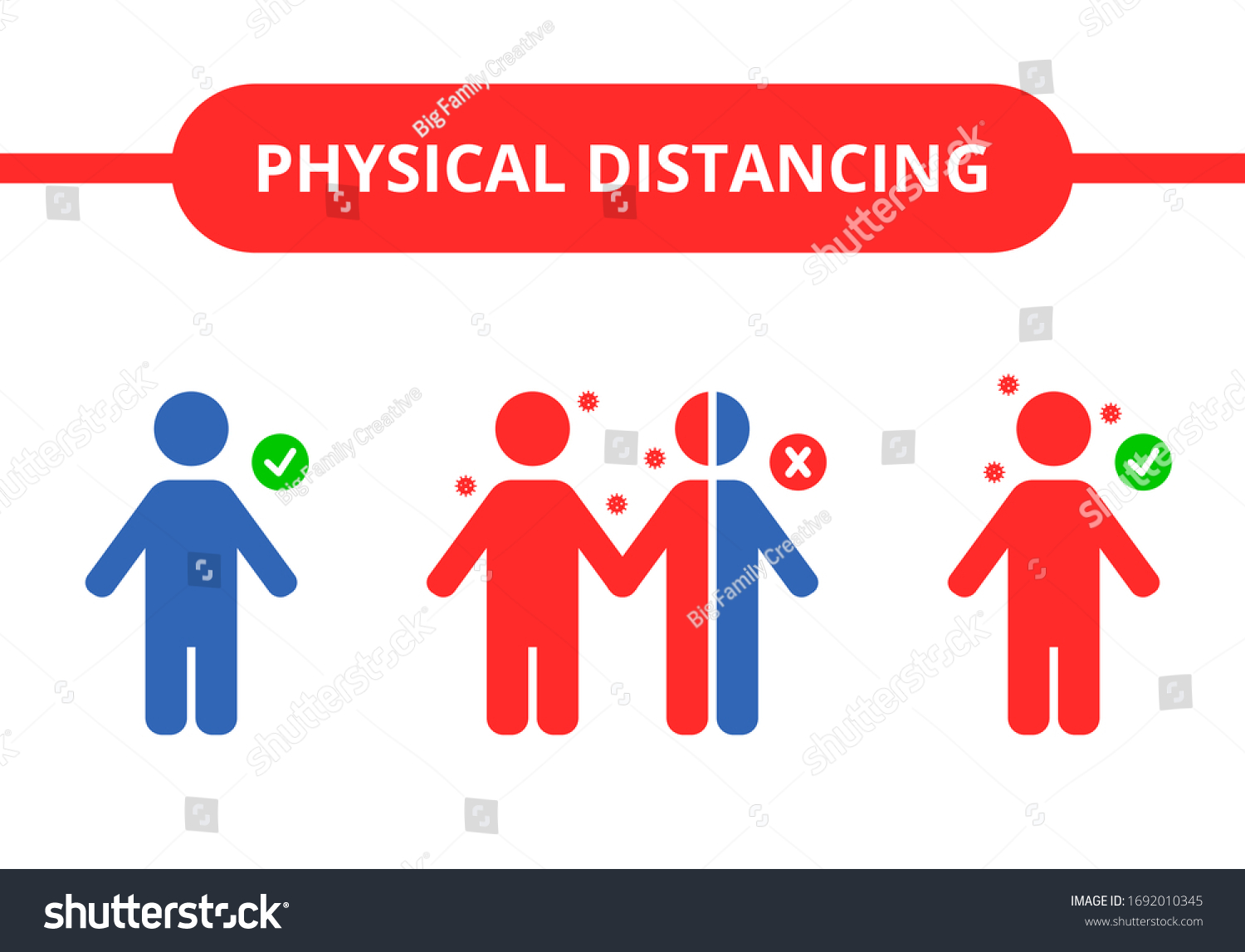Physical Distancing Vector Graphic Illustration Stock Vector (Royalty ...