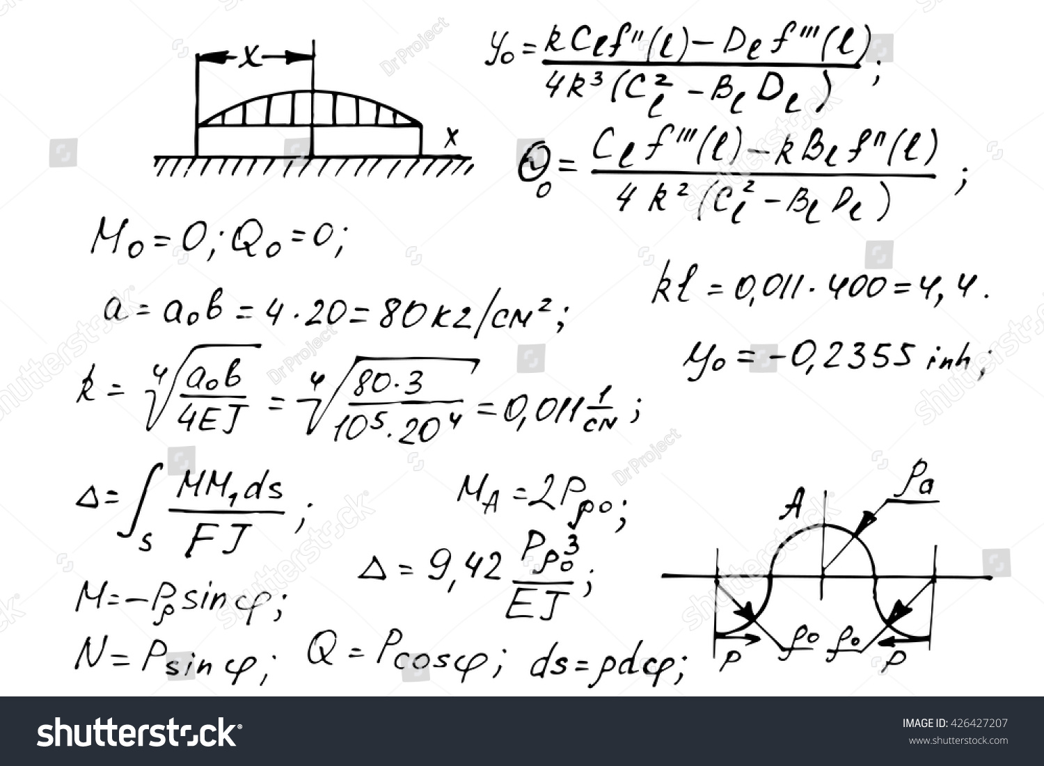 Physical Equations On Whiteboard Education Vector: เวกเตอร์สต็อก (ปลอด ...