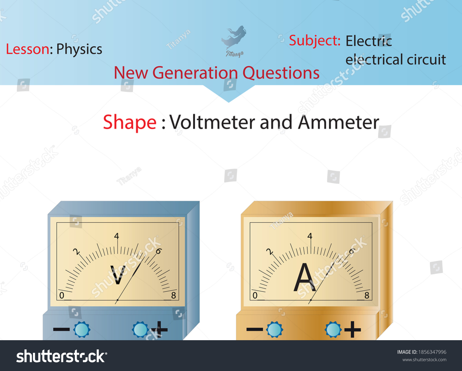 Physics Electric Electrial Circuit Volmeter Ammeter: เวกเตอร์สต็อก ...