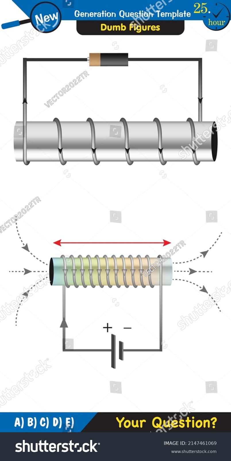 Physics Electromagnet Next Generation Question Template Stock Vector ...