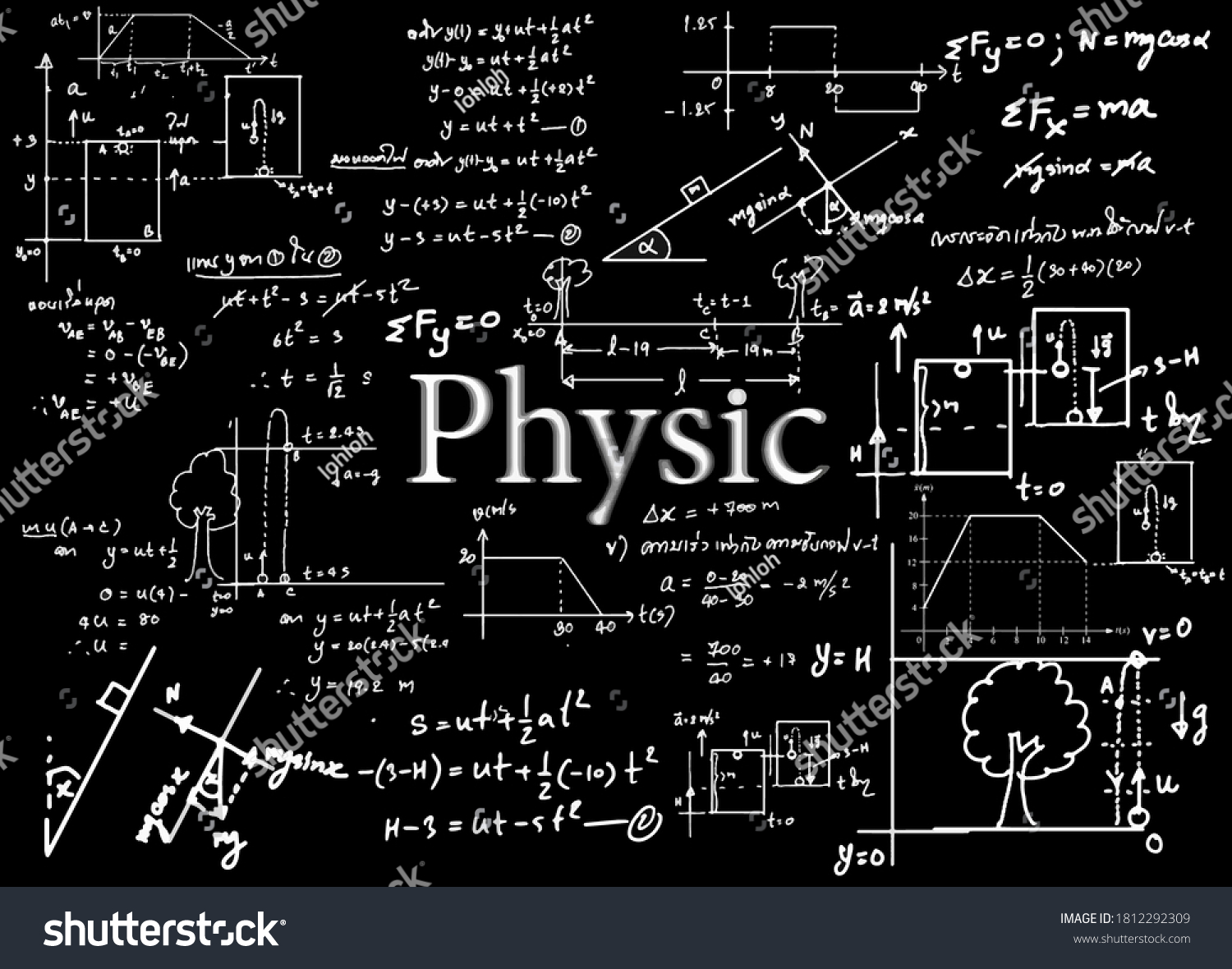 Physics Formulas Drawn By Hand On: Vector có sẵn (miễn phí bản quyền ...
