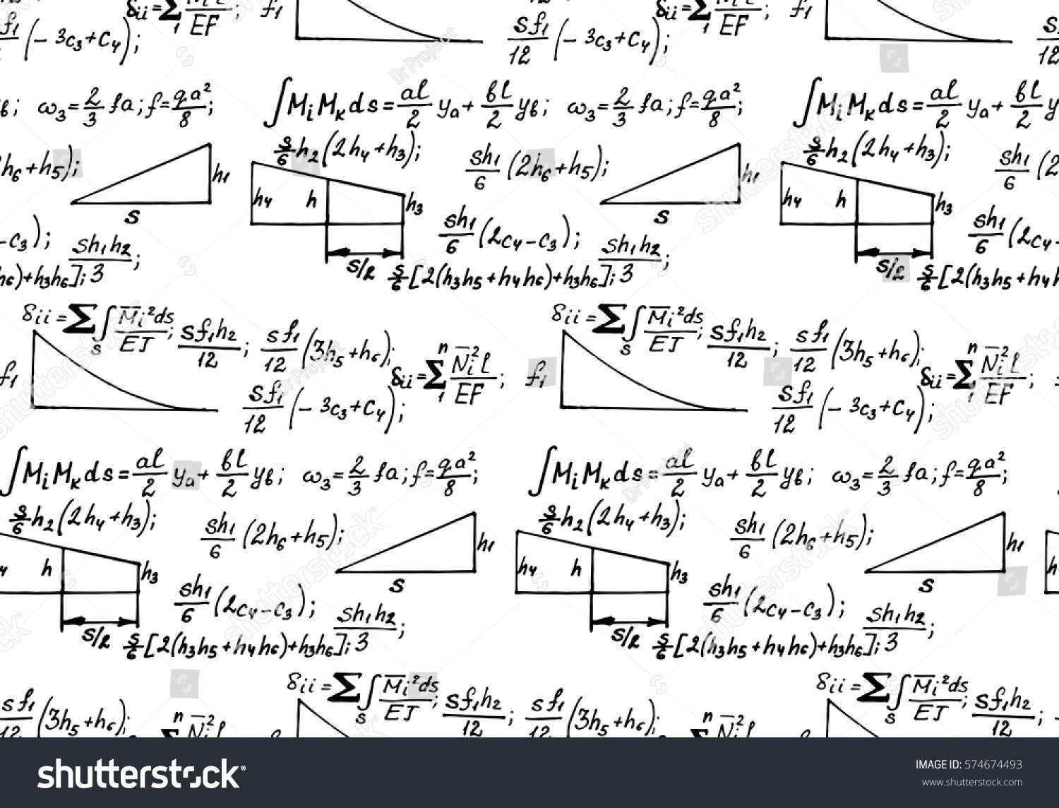 Physics Seamless Pattern Equations Figures Schemes Stock Vector ...