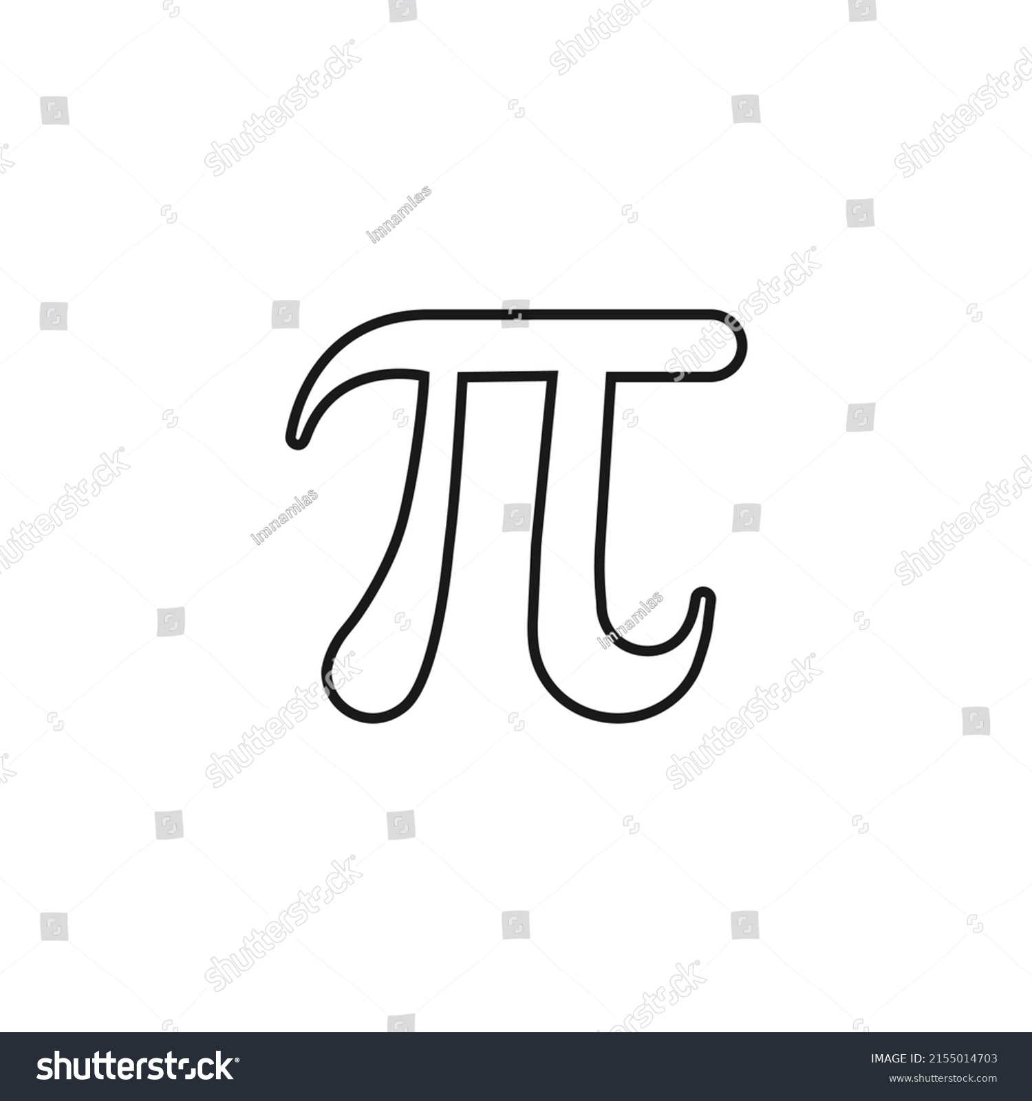 Pi Icon Vector Pi Symbol Stroke Stock Vector (Royalty Free) 2155014703 ...