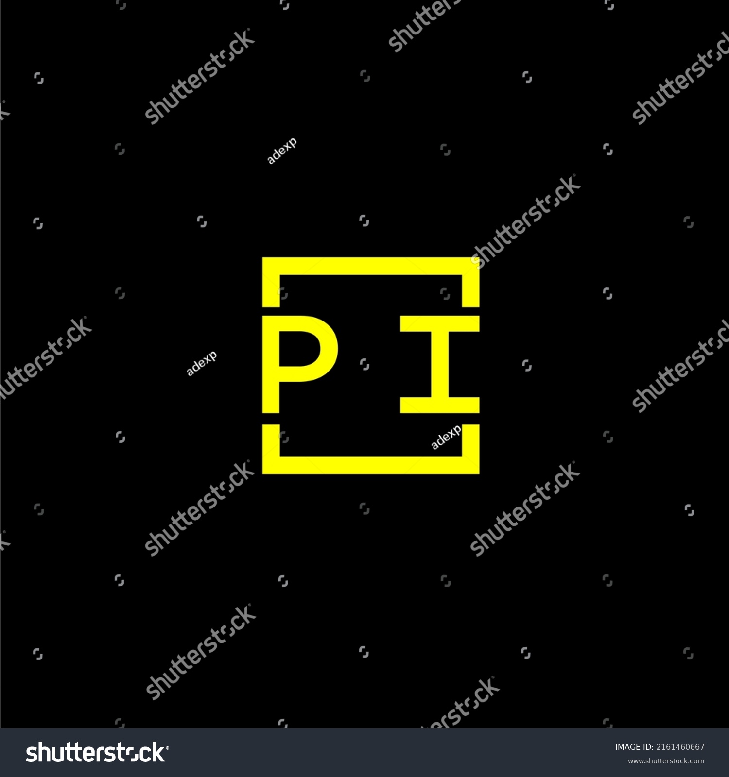 Pi Initial Monogram Logo Square Style Stock Vector (Royalty Free ...