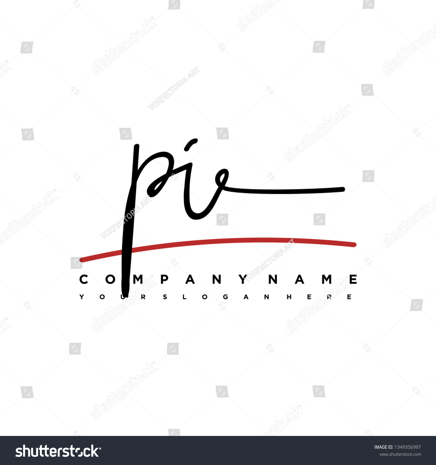 Pi Initial Signature Logo Handwriting Logo Stock Vector (Royalty Free ...