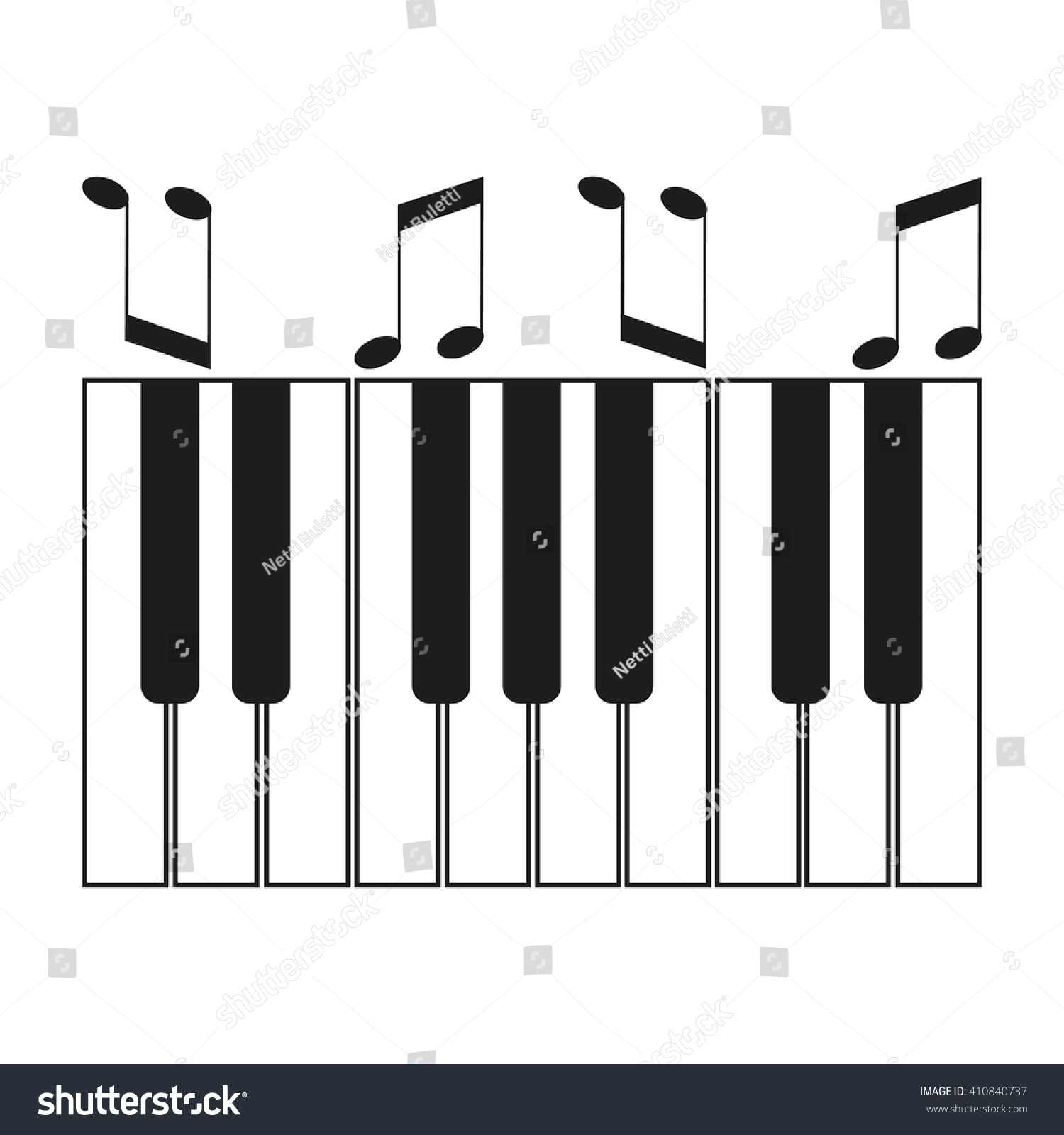 Piano Keyboard Vector Stock Vector (Royalty Free) 410840737
