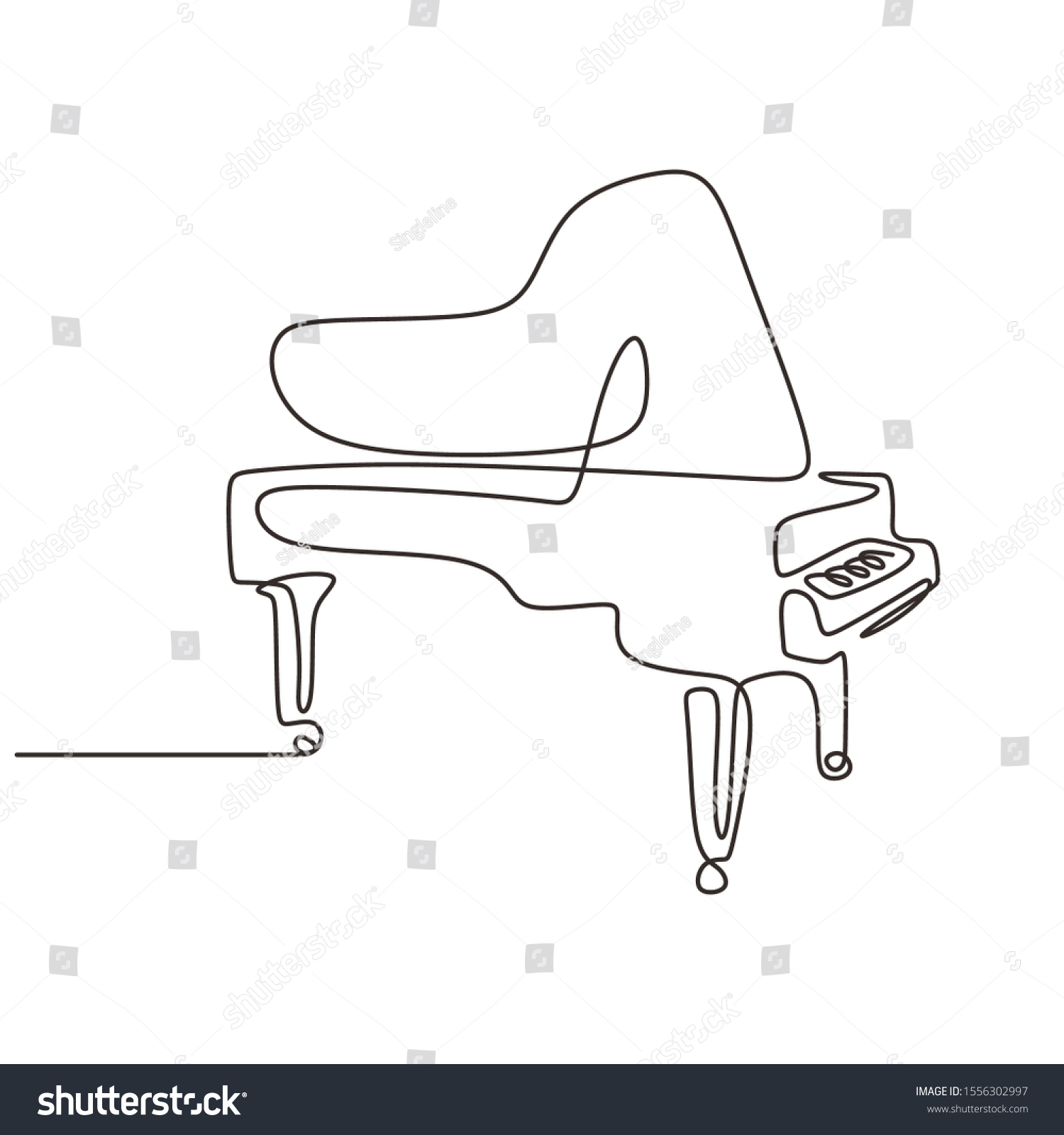 Piano One Line Drawing Continuous Single: vector de stock (libre de ... Piano One Line Drawing Continuous Single: vector de stock (libre de ...