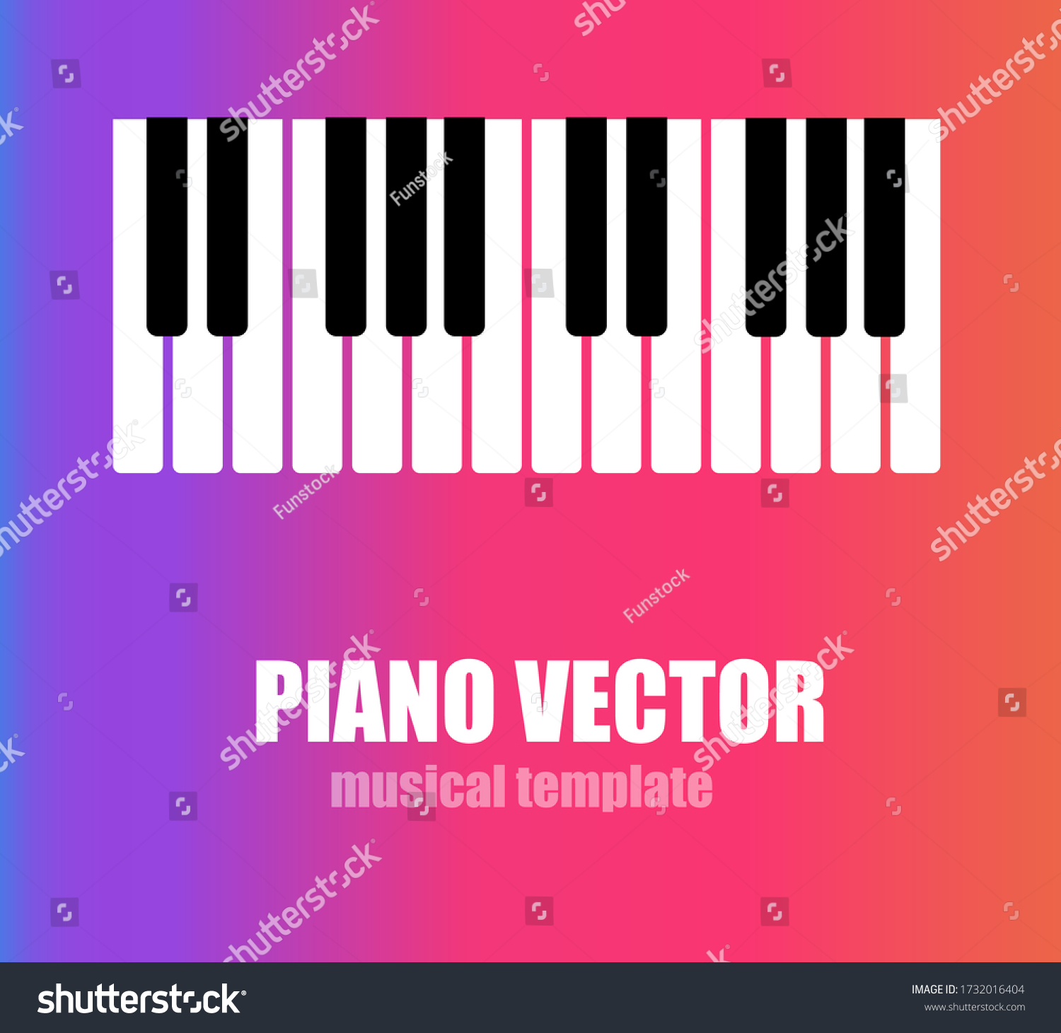 Vektor Stok Piano Vector Musical Template Vector Illustration (Tanpa ...