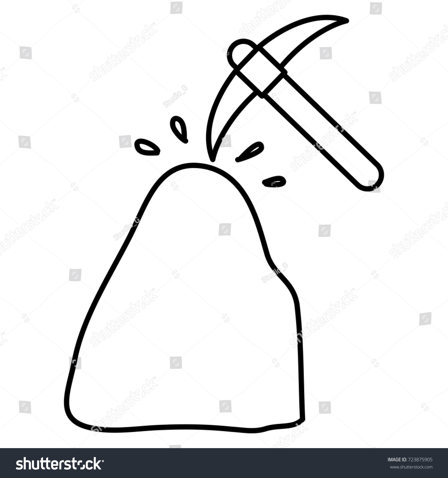 Pick Mine Tool Stone Stock Vector (Royalty Free) 723875905