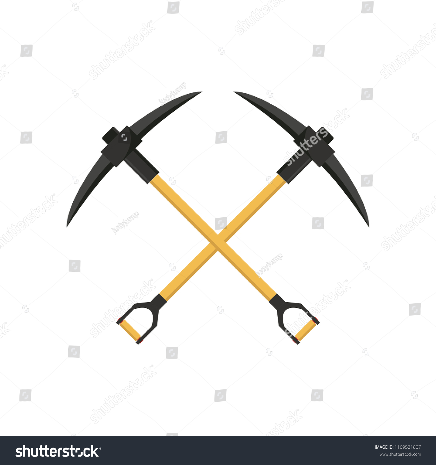 Pickaxe Cartoon Vector Symbol Logo: vector de stock (libre de regalías ...