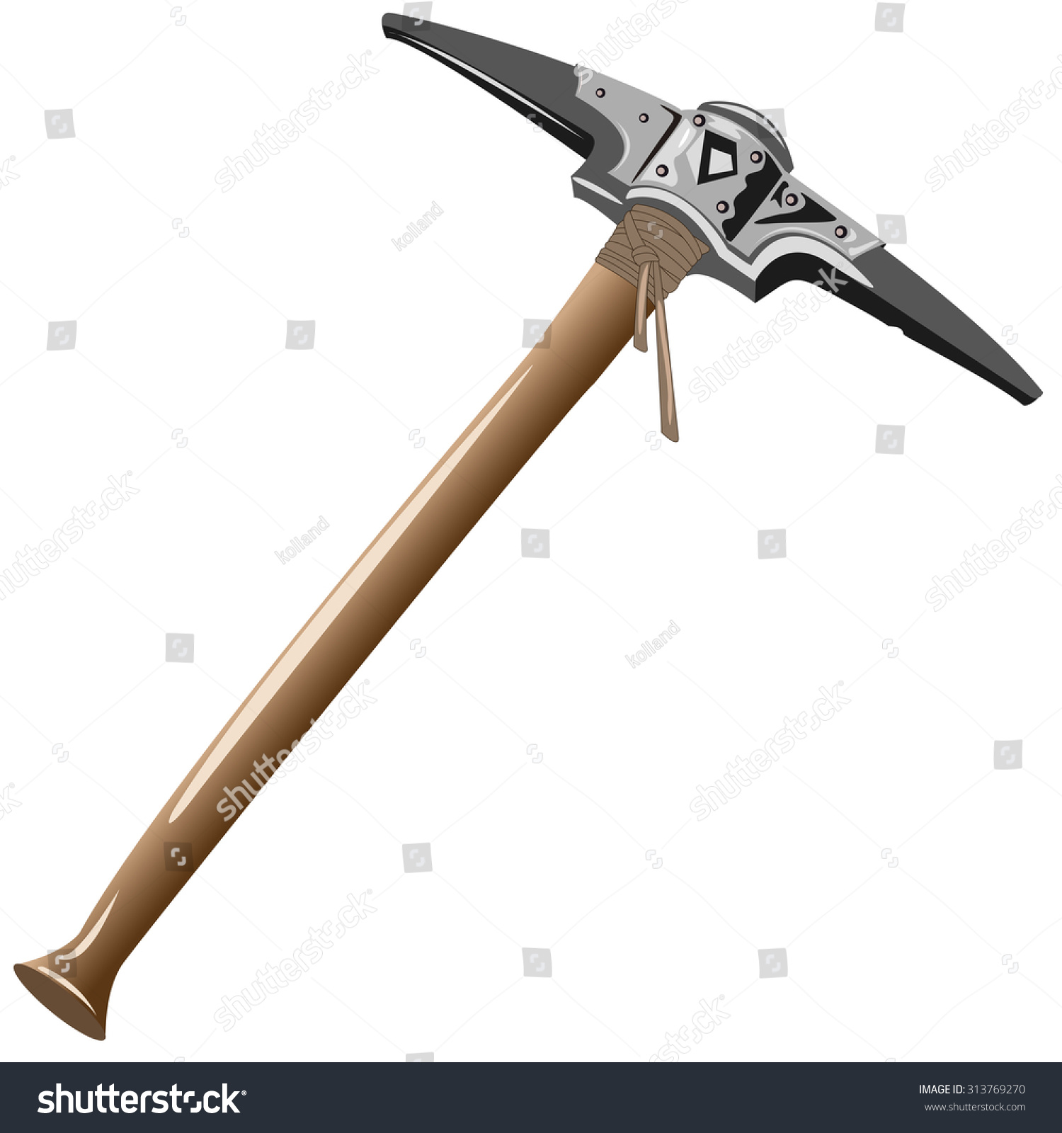 Pickaxe Ore Extraction On White Background Stock Vector (Royalty Free ...
