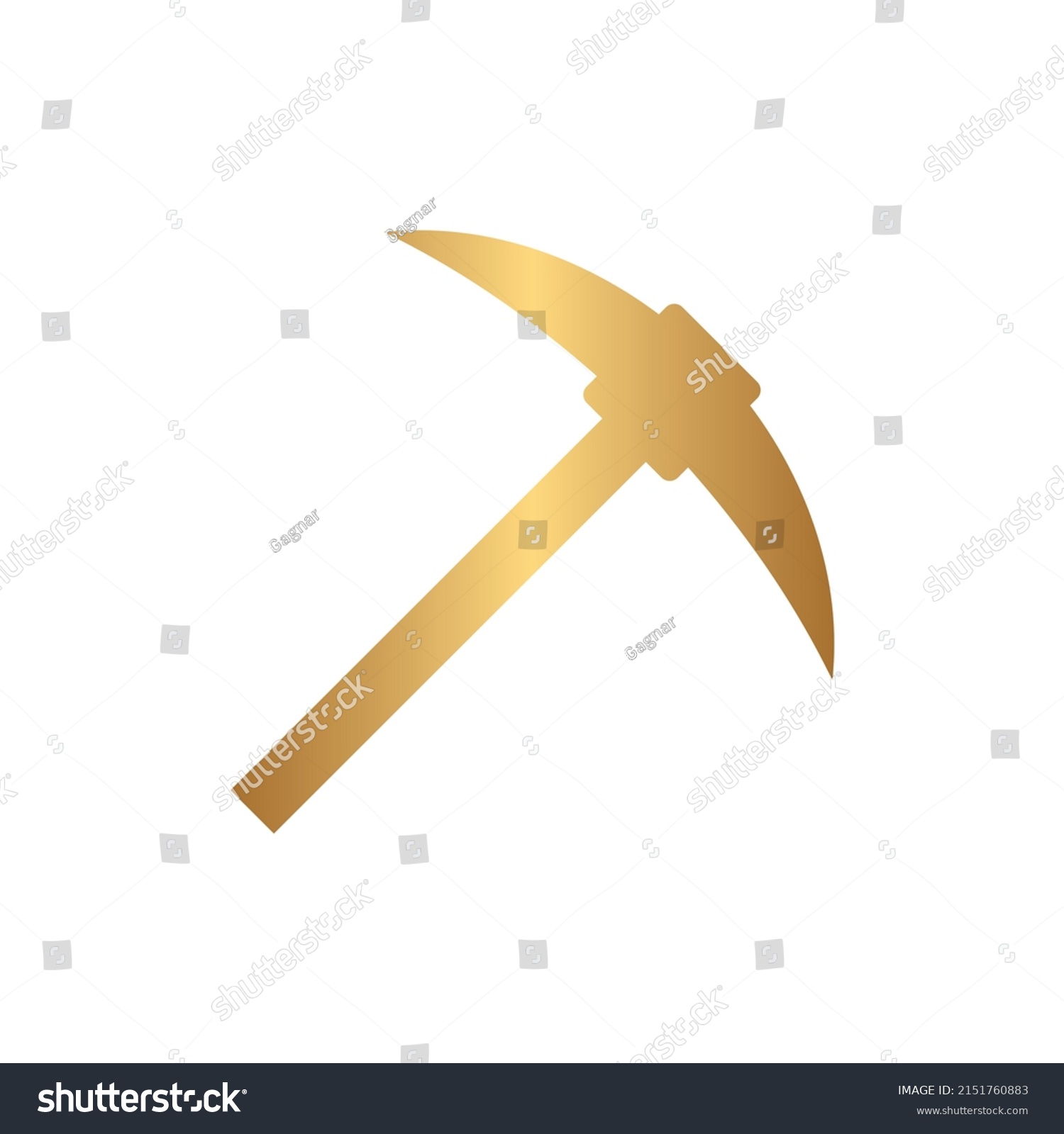Pickaxe Icon Gold Gradient Stock Vector (Royalty Free) 2151760883 ...