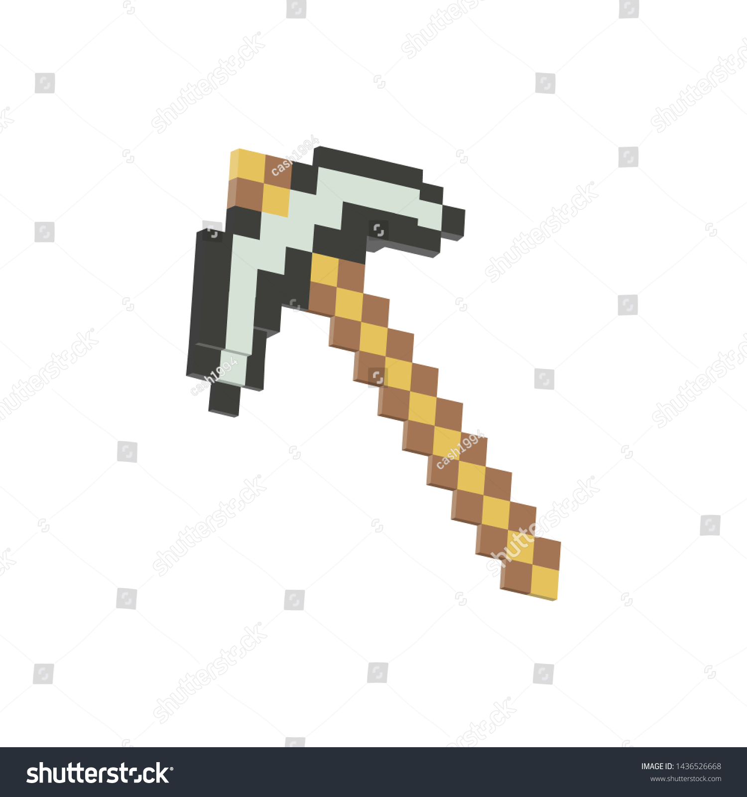 Pickaxe Pixel Icon Vector Illustration Stock Vector (Royalty Free ...