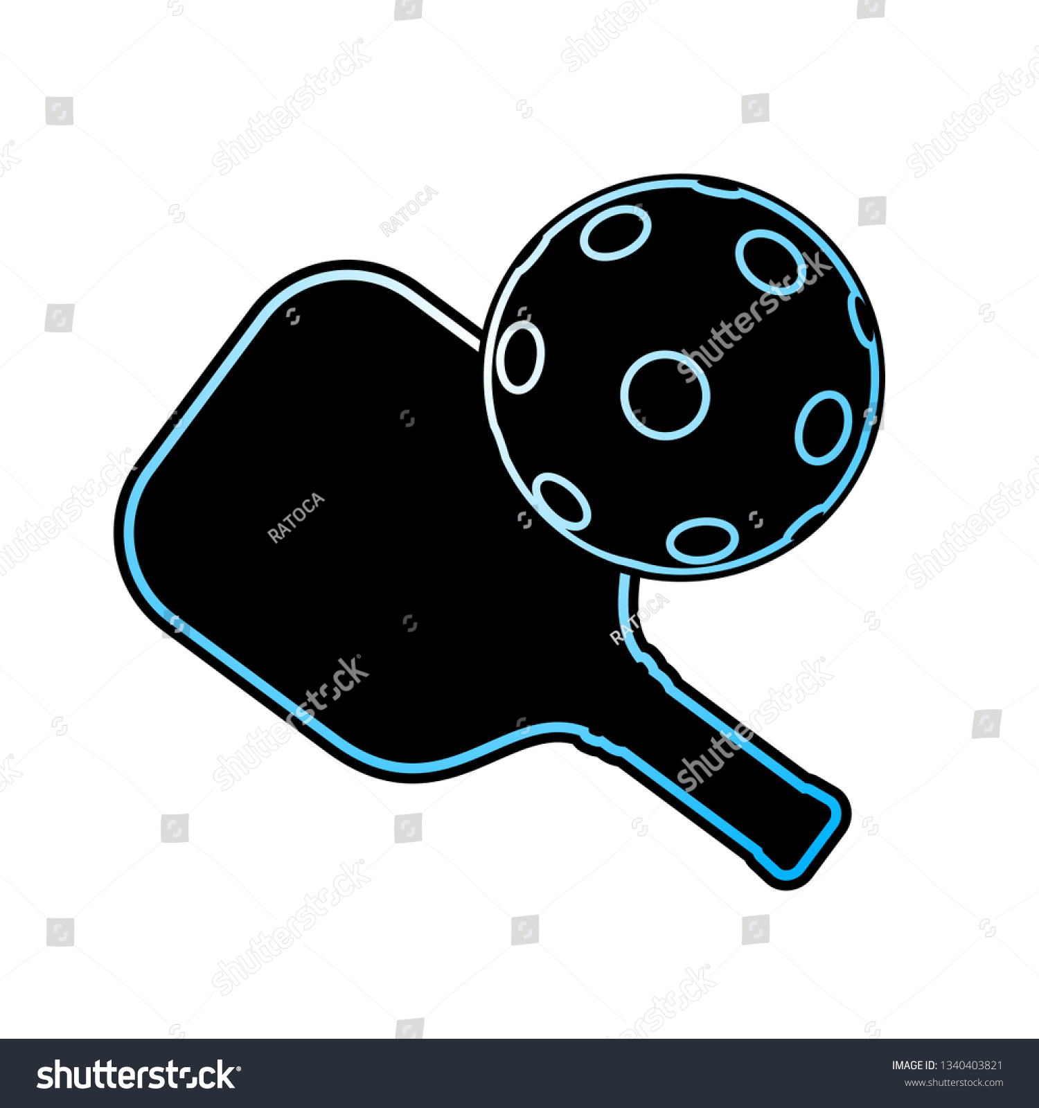 Pickleball Symbol Design Stock Vector (Royalty Free) 1340403821 ...