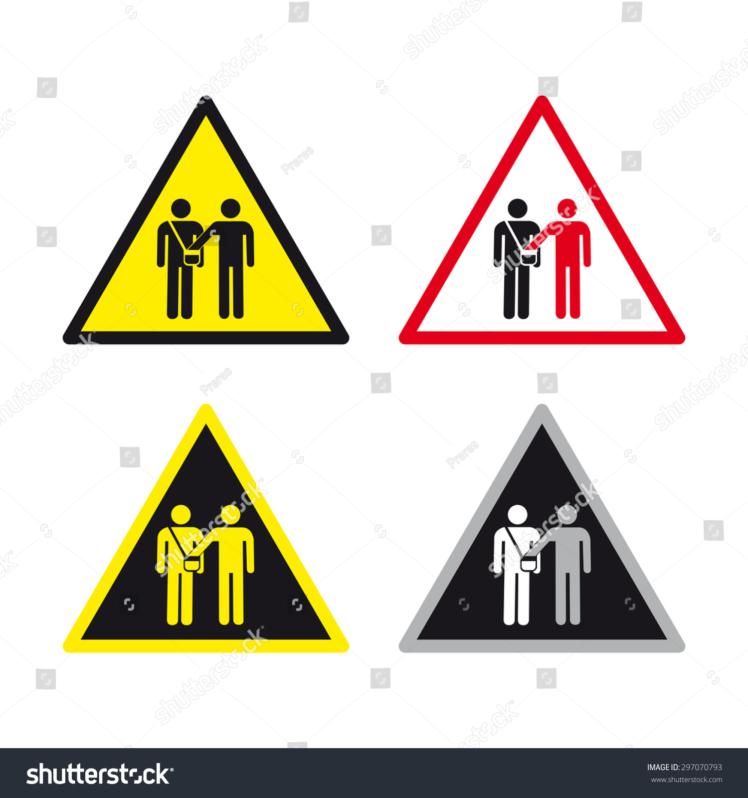 Pickpocket Caution Sign Vector Set Stock Vector (Royalty Free ...