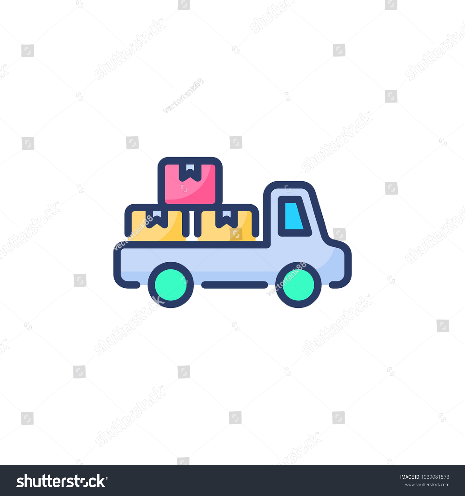 Pickup Cargo Delivery Icon Vector Logotype Stock Vector (Royalty Free ...