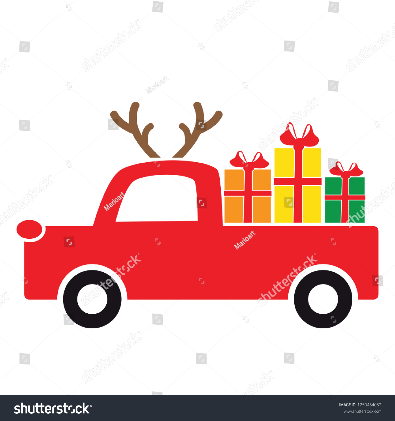 Pickup Carrying Gift Boxes Vector Illustration Stock Vector (Royalty ...