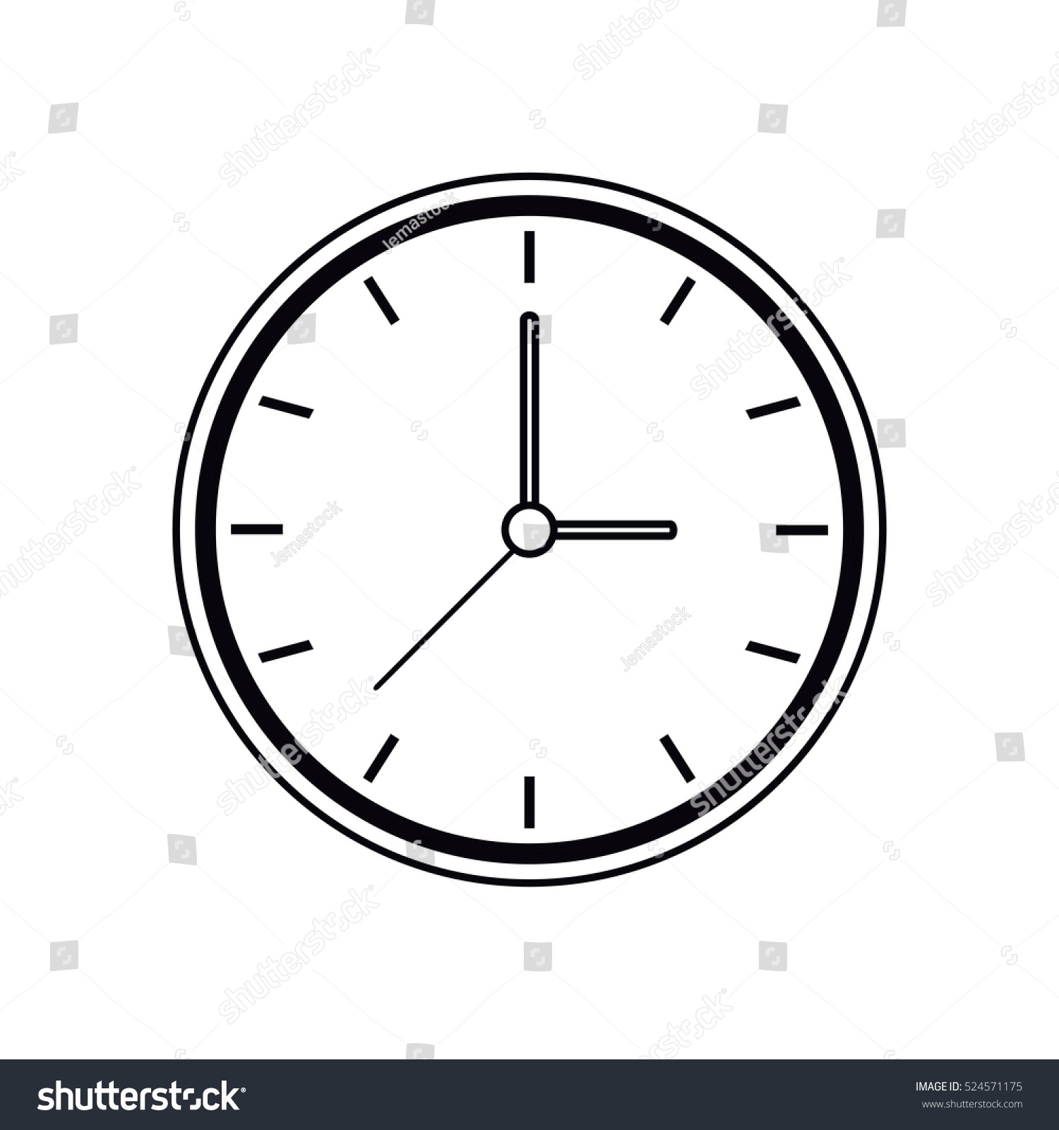 Pictogram Clock Time Watch Work Icon Stock Vector (Royalty Free) 524571175