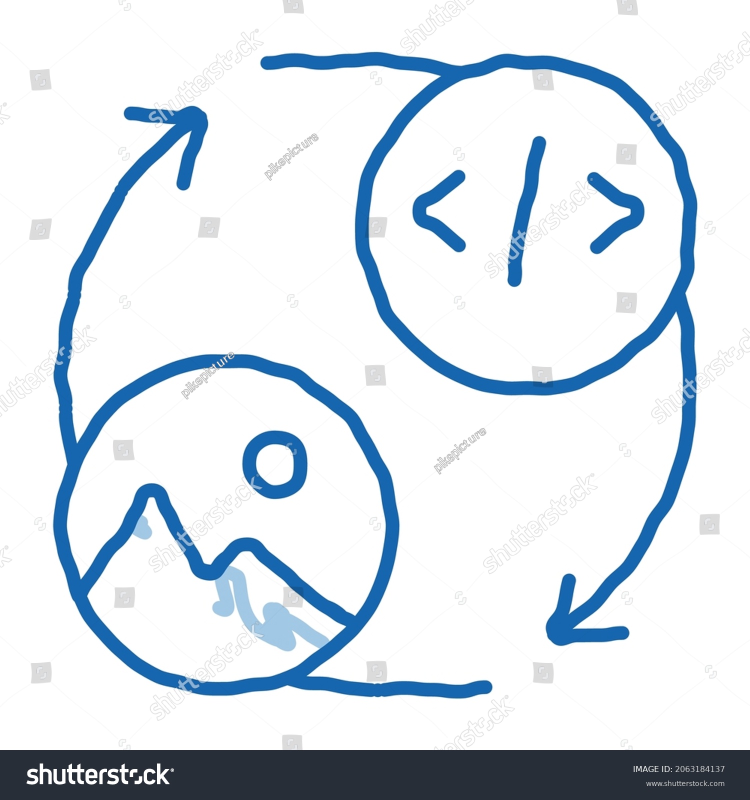 Picture Programming Code Sketch Icon Vector Stock Vector (Royalty Free ...
