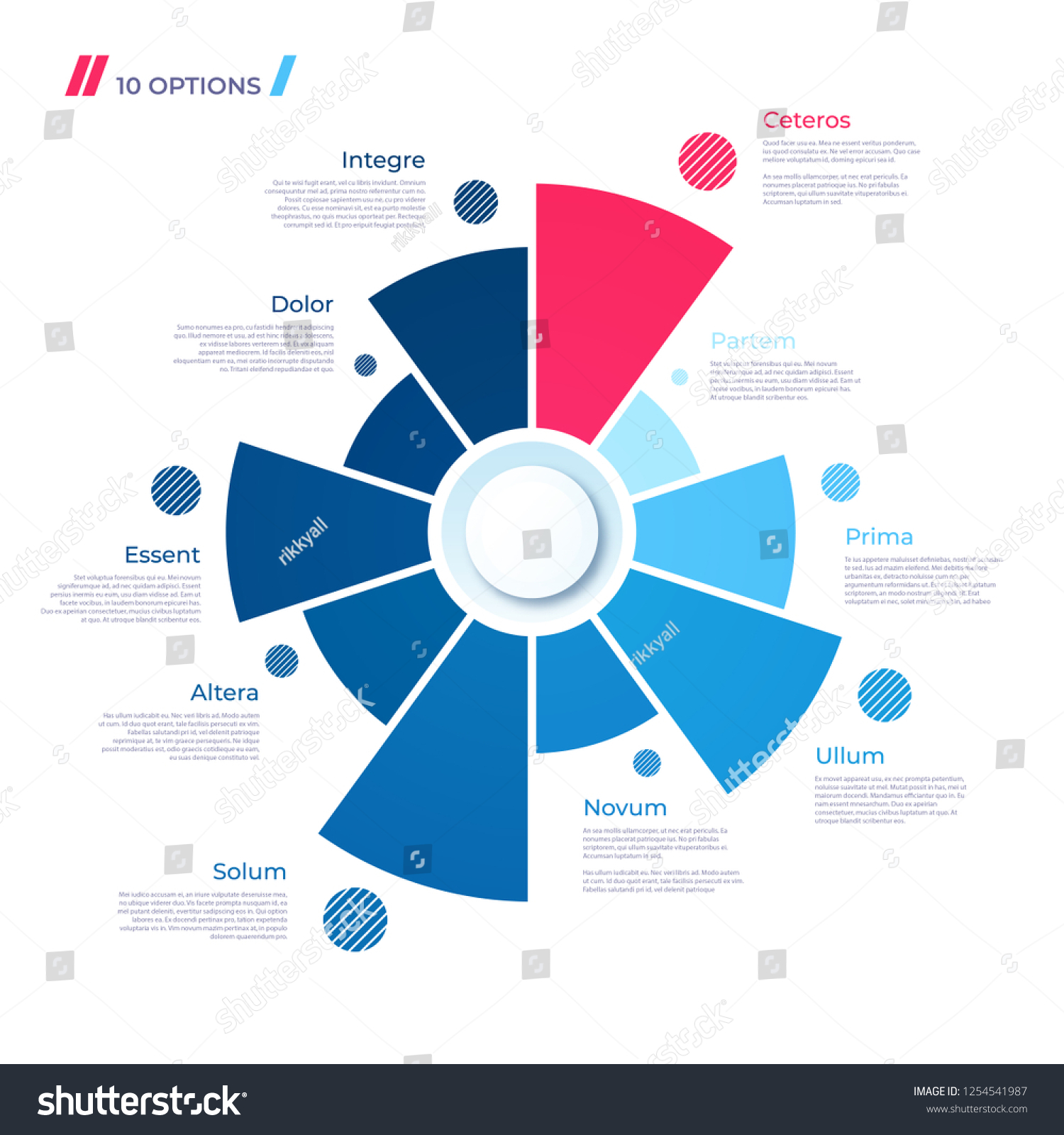 Pie Chart Concept 10 Parts Vector: เวกเตอร์สต็อก (ปลอดค่าลิขสิทธิ์ ...
