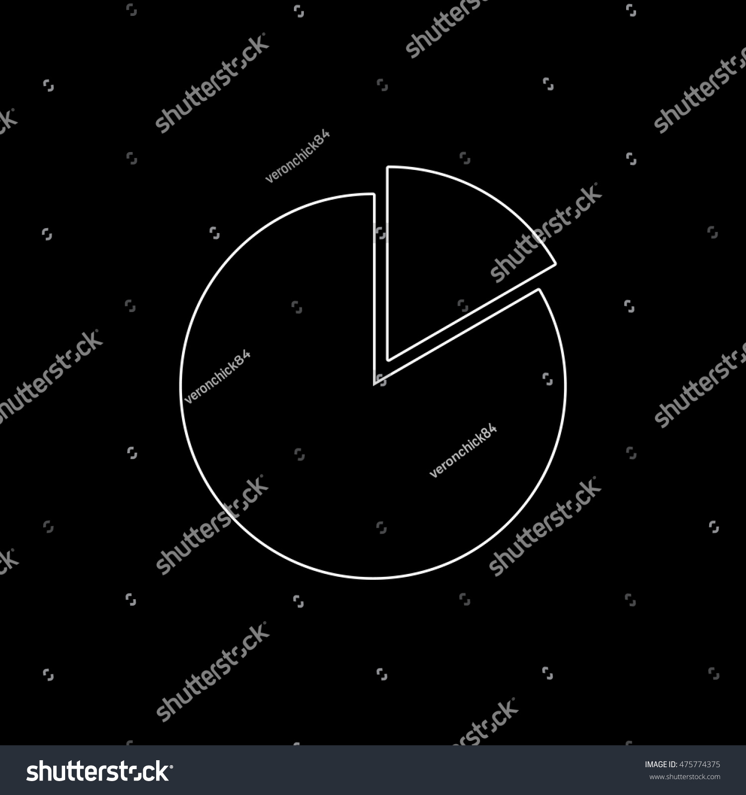 Pie Chart Graph Diagram White Vector Stock Vector (Royalty Free) 475774375