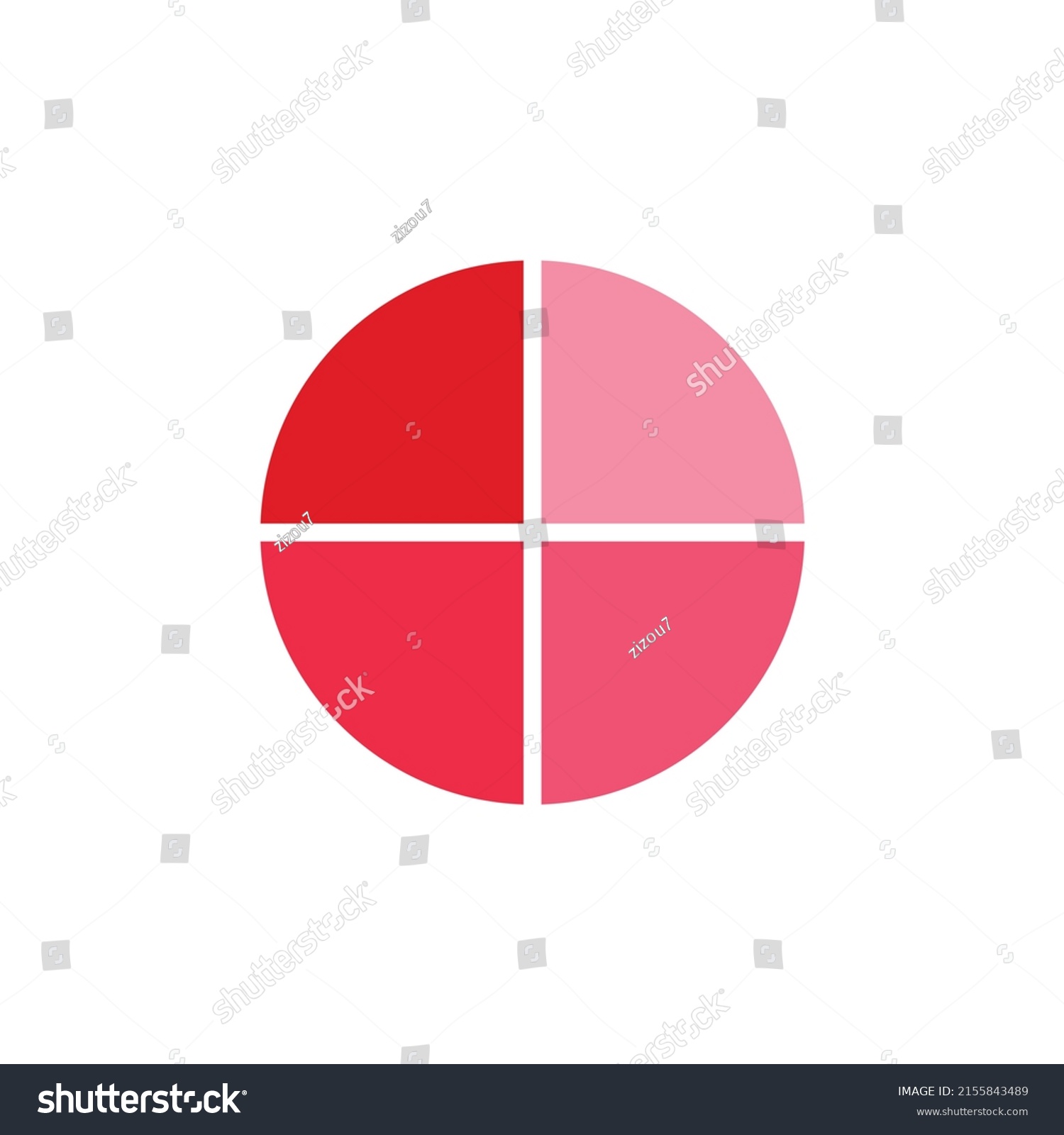 Pie Chart Four Same Size Sectors Stock Vector (Royalty Free) 2155843489 ...