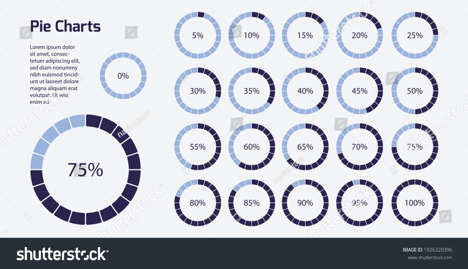 Pie Charts Circular Charts Wheel Charts Stock Vector (Royalty Free ...