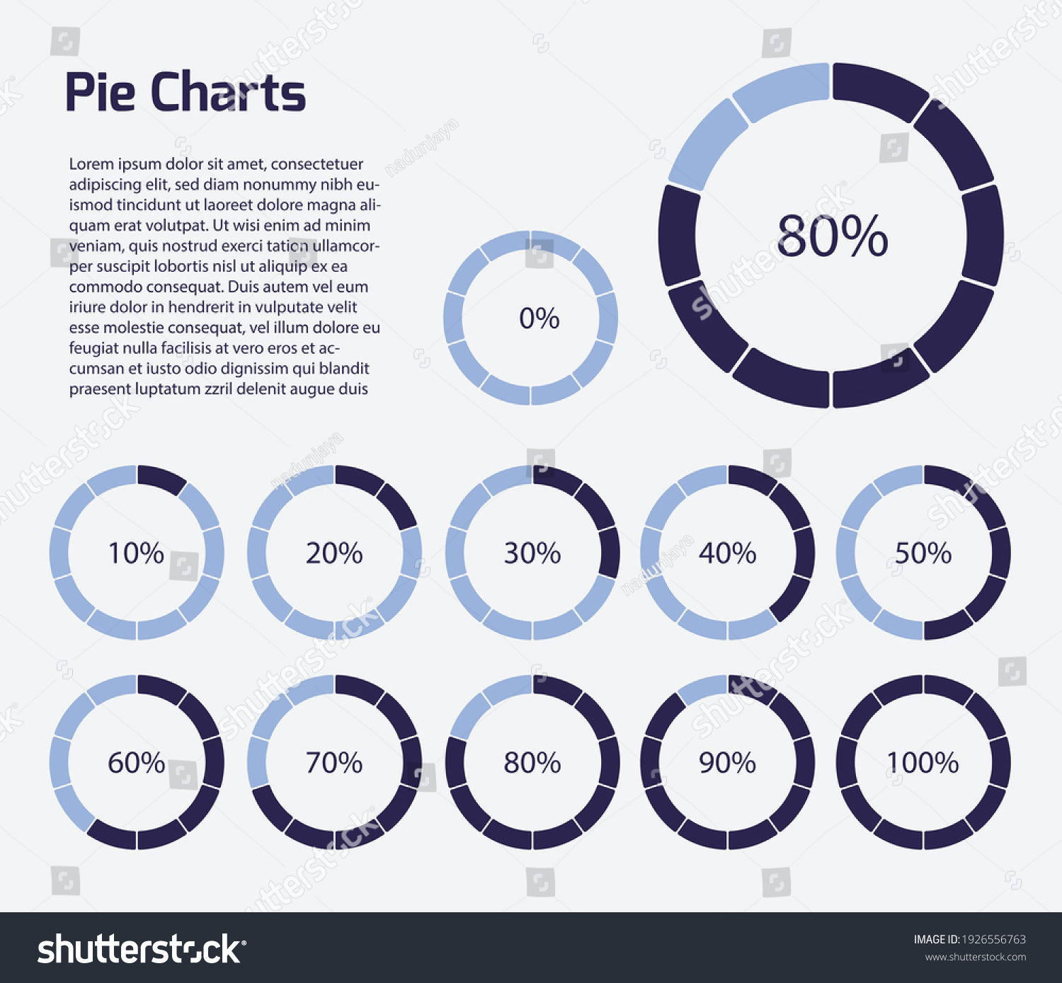 Pie Charts Circular Charts Wheel Charts: เวกเตอร์สต็อก (ปลอดค่า ...
