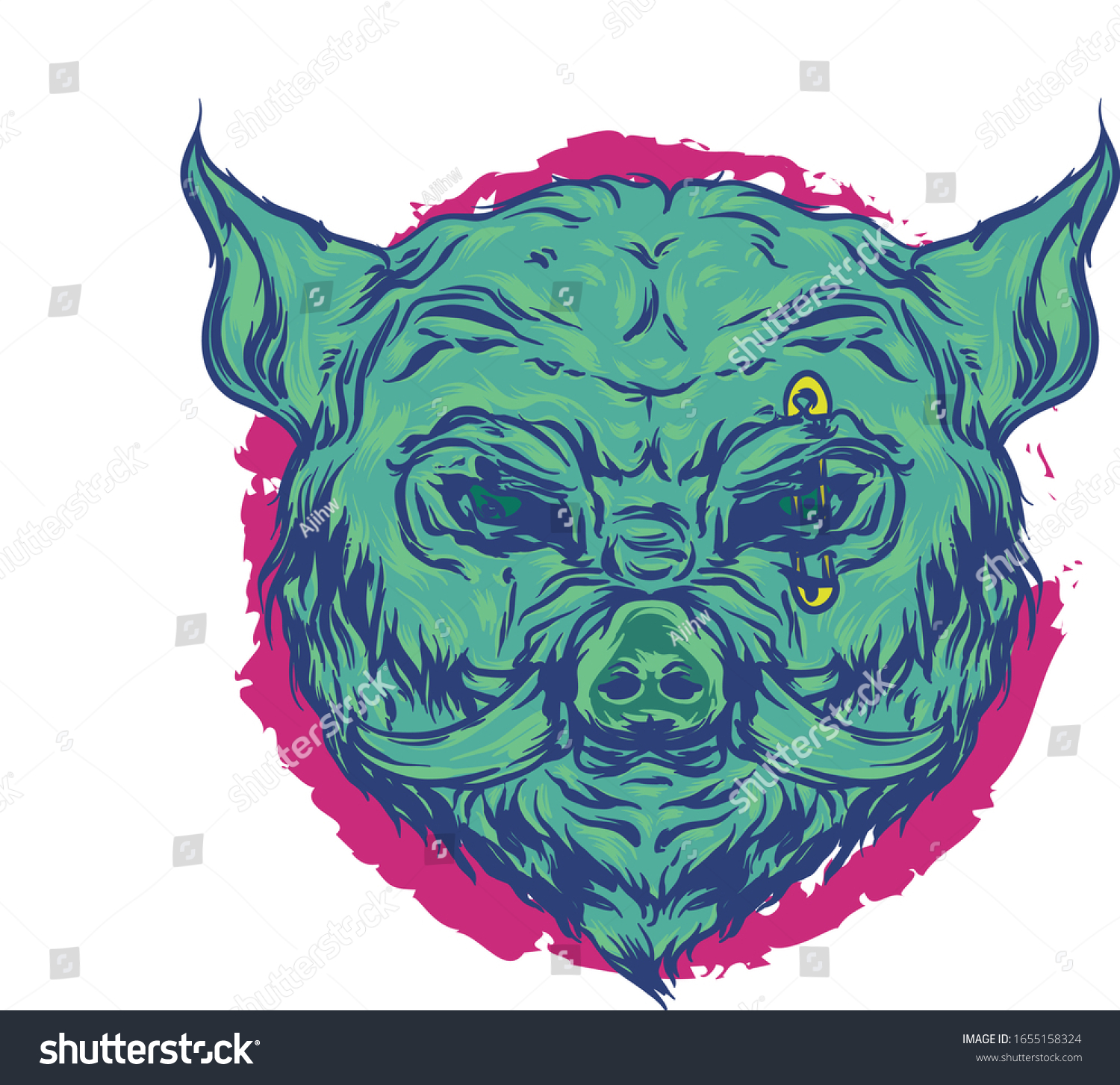 Pig Artwork Design Vector Vintage Stock Vector (Royalty Free ...