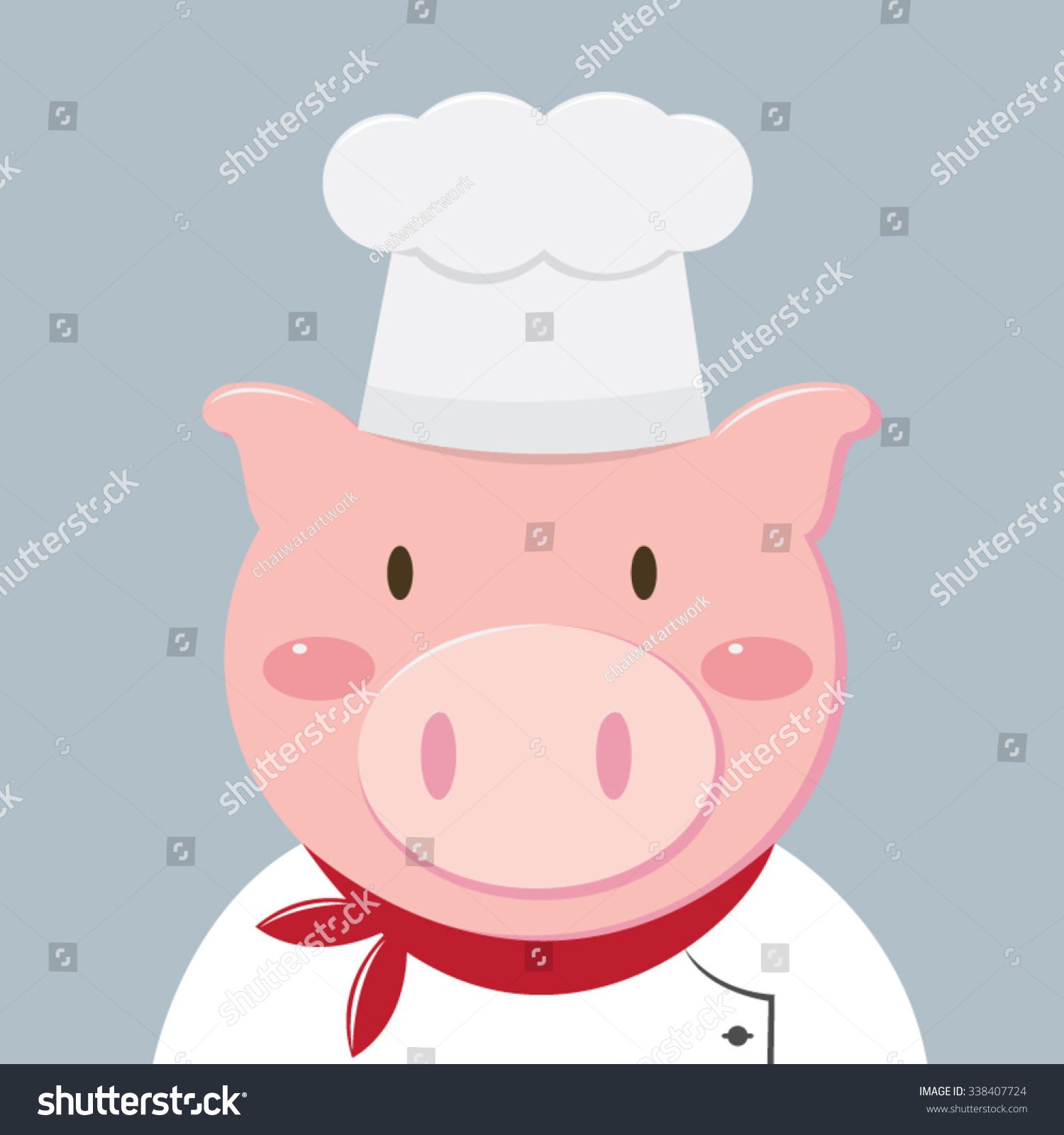 Pig Chef Cartoon Stock Vector 338407724 - Shutterstock