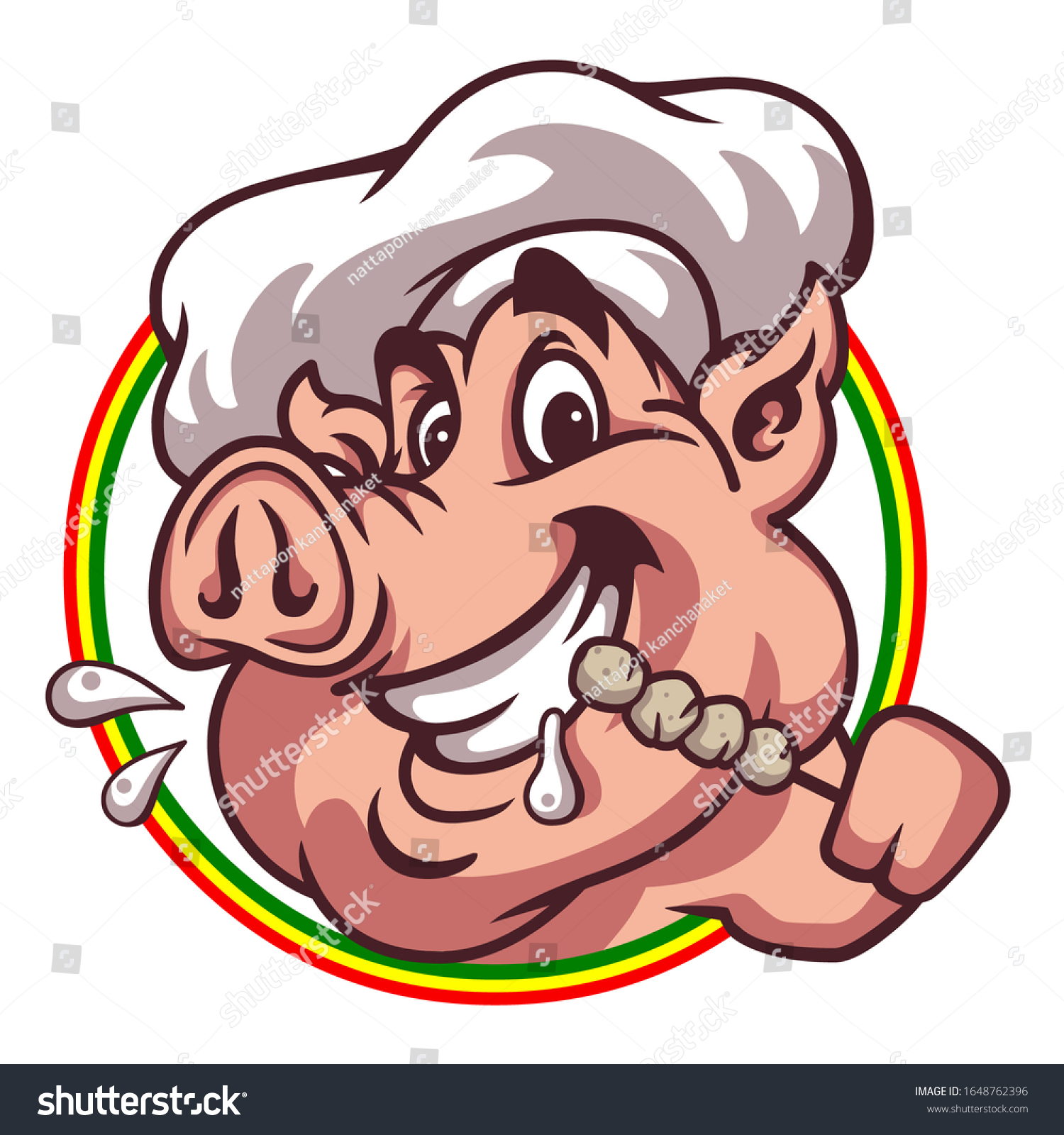 Pig Chef Logo Sticker Vector Art Stock Vector (Royalty Free) 1648762396