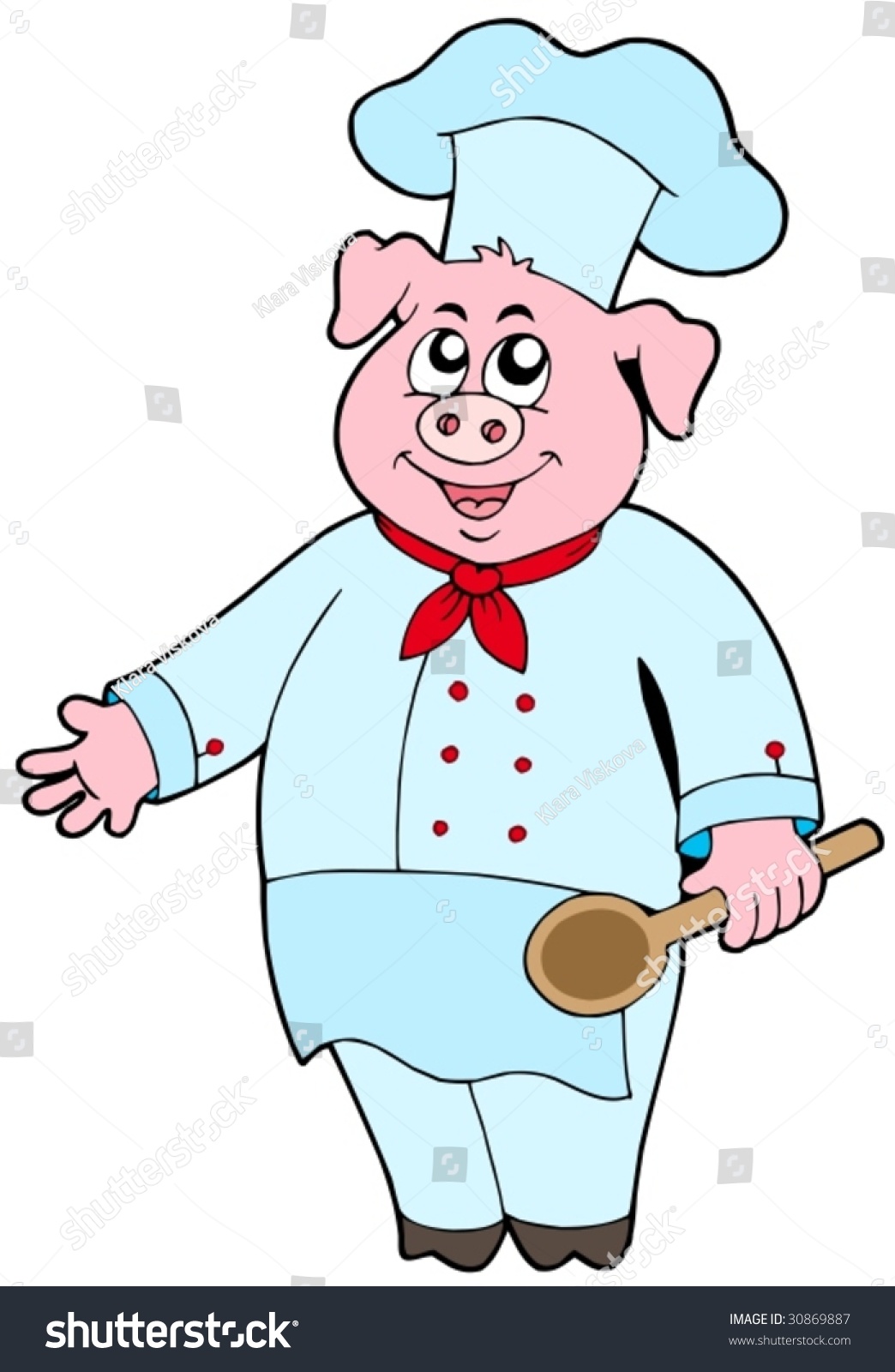 Chef de cerdo sobre fondo blanco: vector de stock (libre de regalías ...