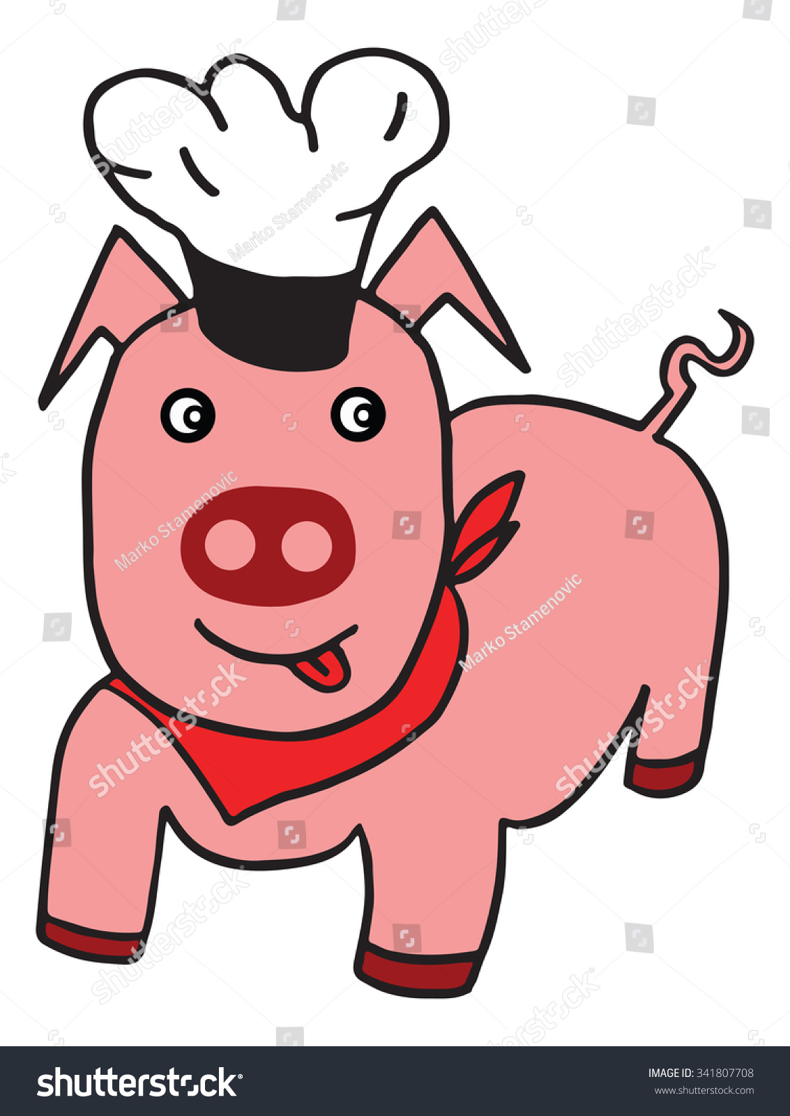 Pig Chef Vector Illustration Stock Vector (Royalty Free) 341807708