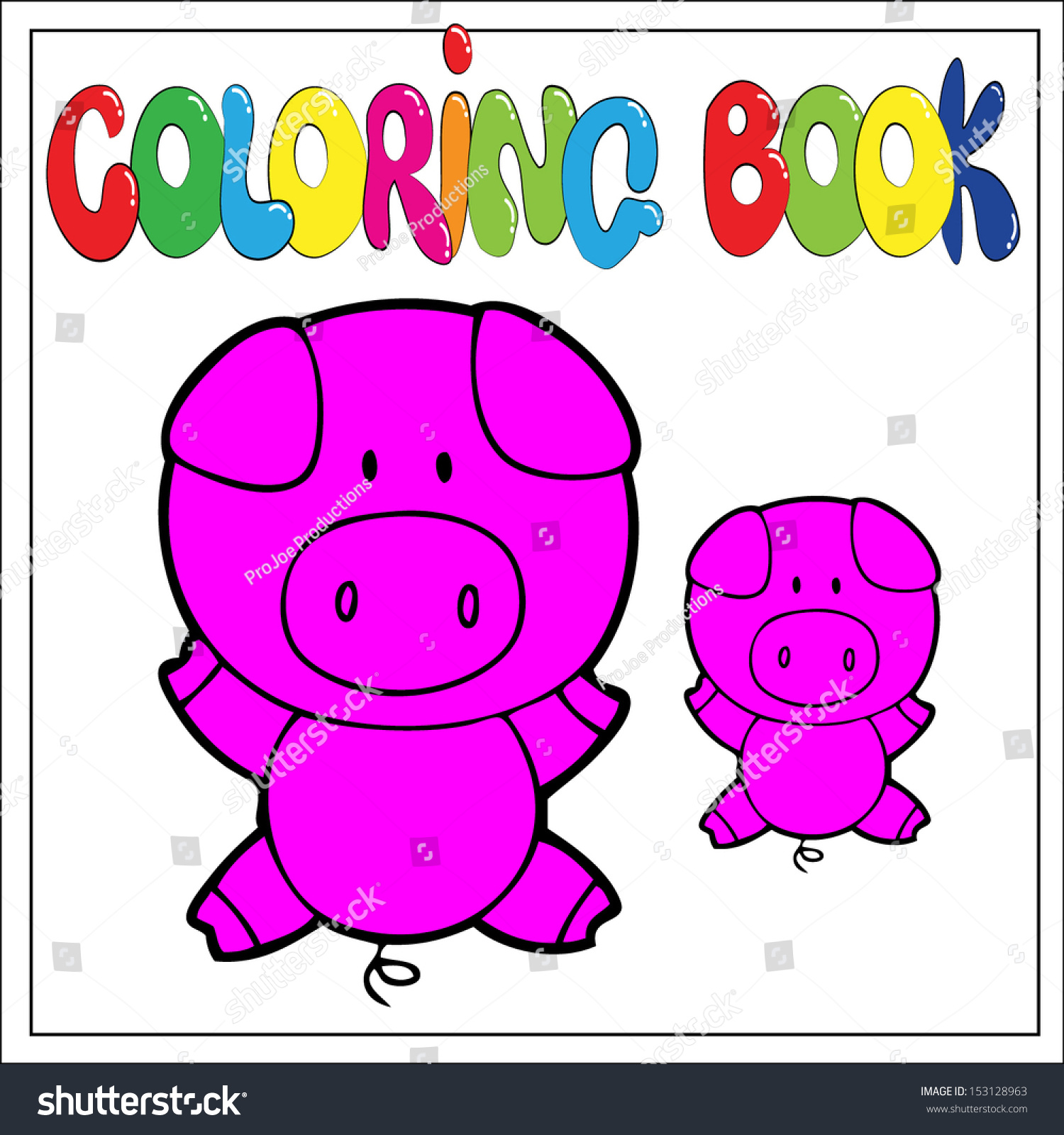 Pig Coloring Book Vector Illustrations Stock Vector (Royalty Free ...