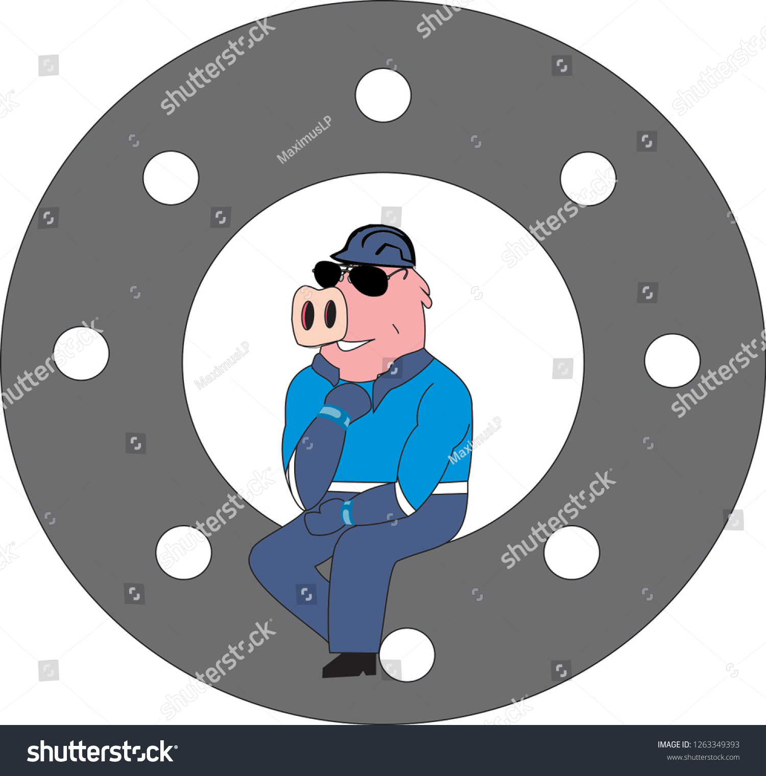 Pig Engineer Glasses Vector Illustration Stock Vector (Royalty Free ...