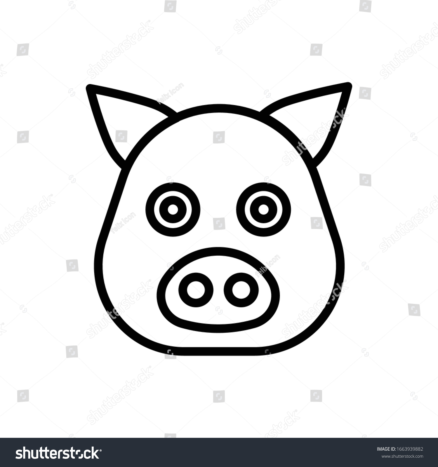 Cara de cerdo con vector de: vector de stock (libre de regalías ...