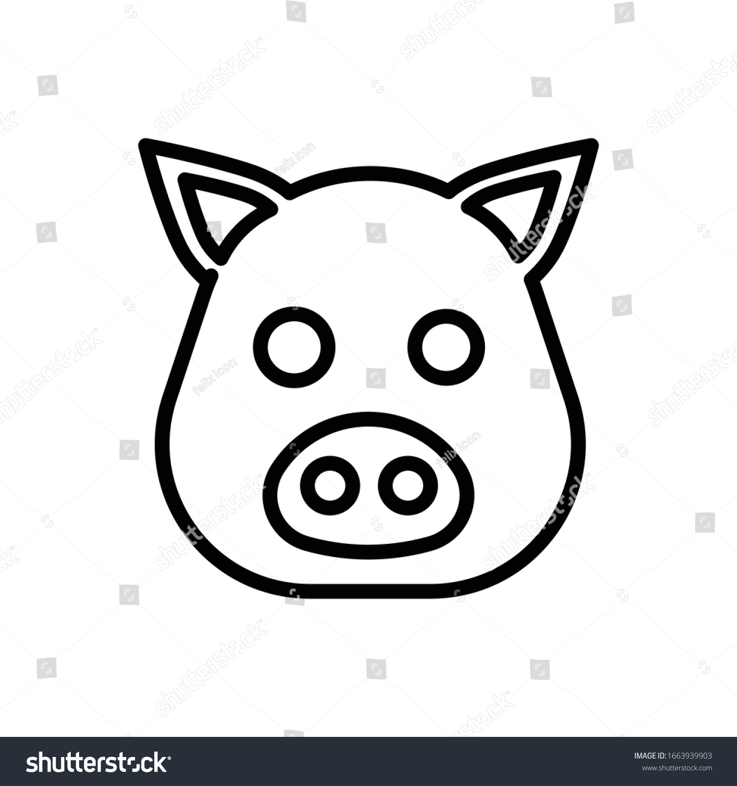 Cara de cerdo con vector de: vector de stock (libre de regalías ...