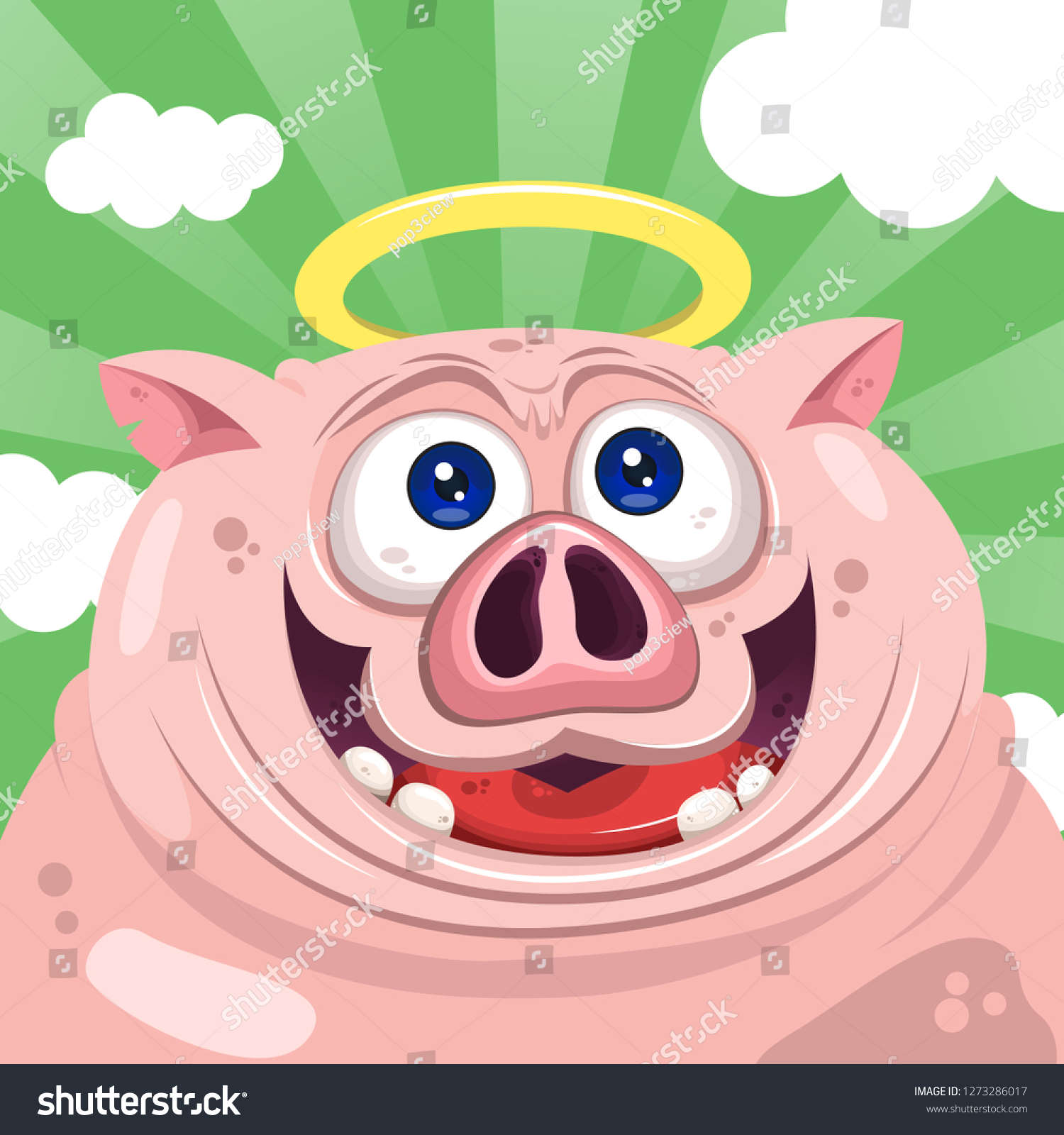 Pig Fat Character Vector Stock Vector (Royalty Free) 1273286017 ...
