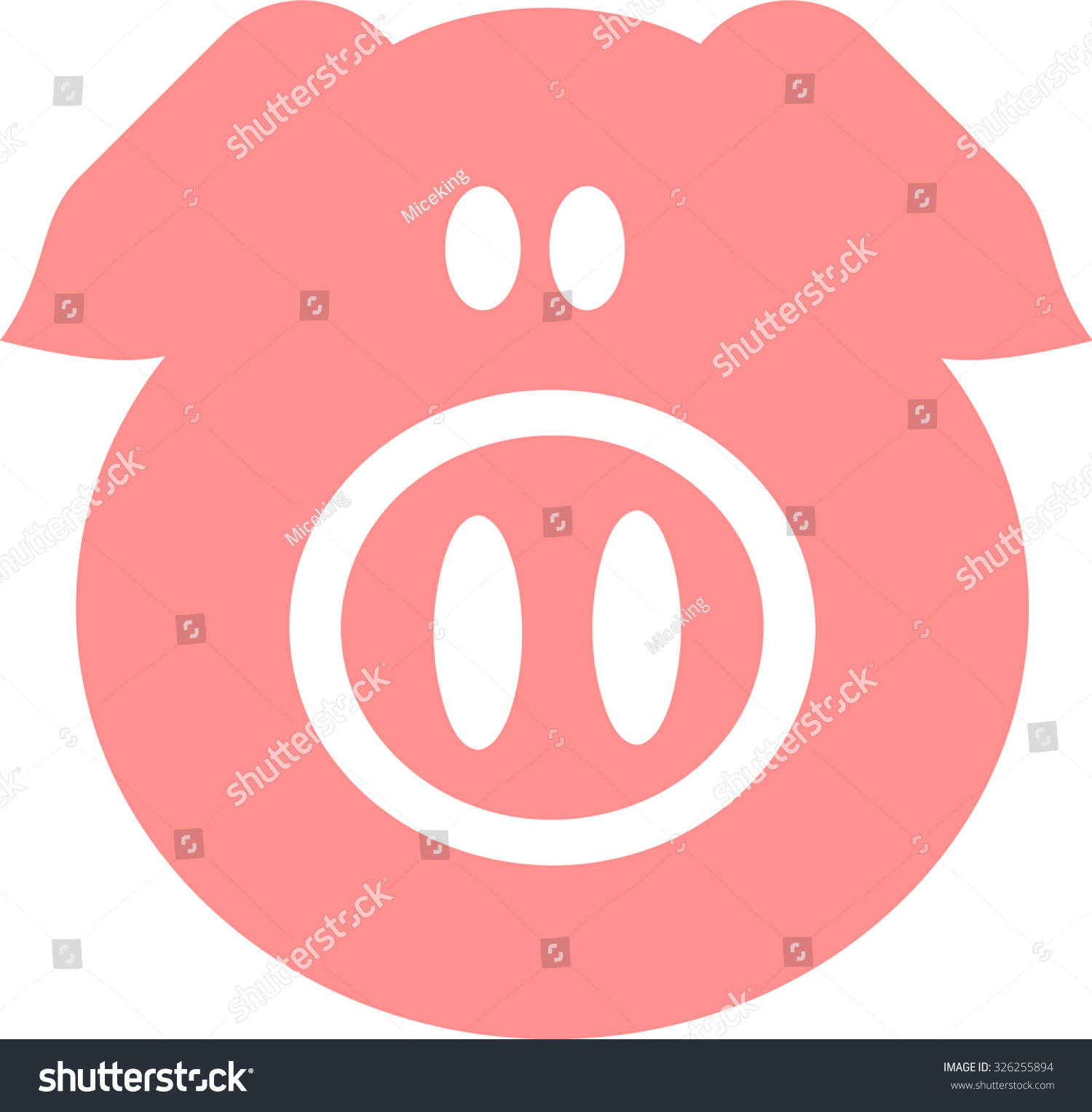 Pig Head Icon Stock Vector (Royalty Free) 326255894