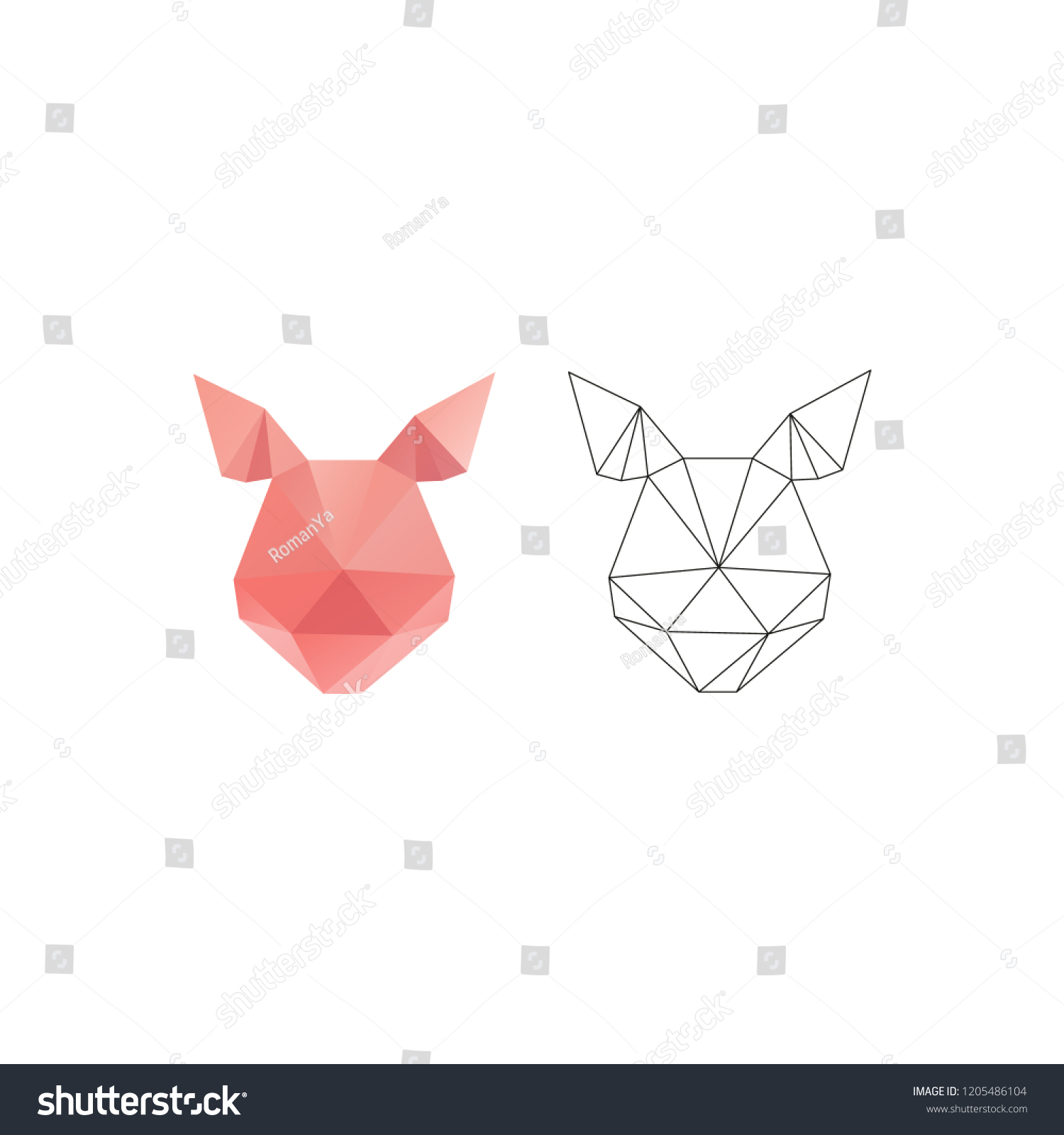 Pig Head Triangle Polygon Design Abstract Stock Vector (Royalty Free ...