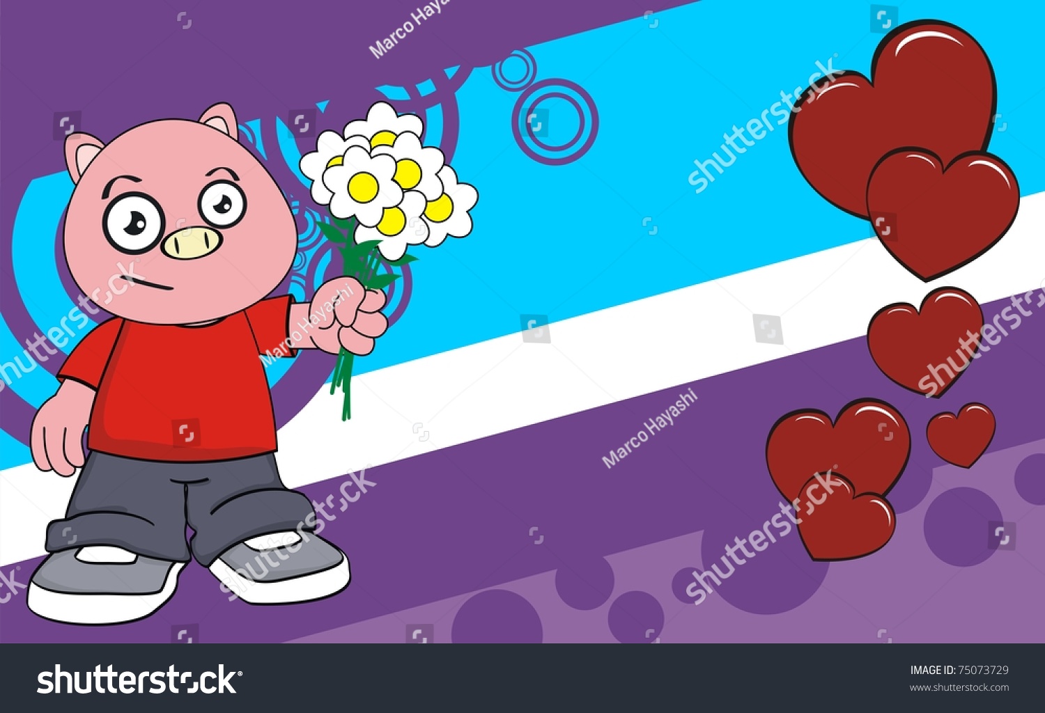Pig Kid Cartoon Background Vector Format Stock Vector (Royalty Free ...