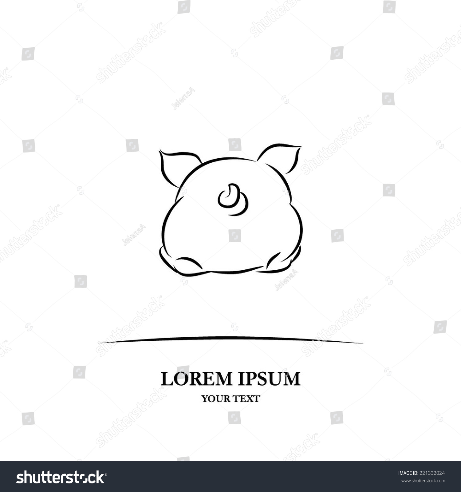 Pig Line Art Stock Vector (Royalty Free) 221332024 | Shutterstock
