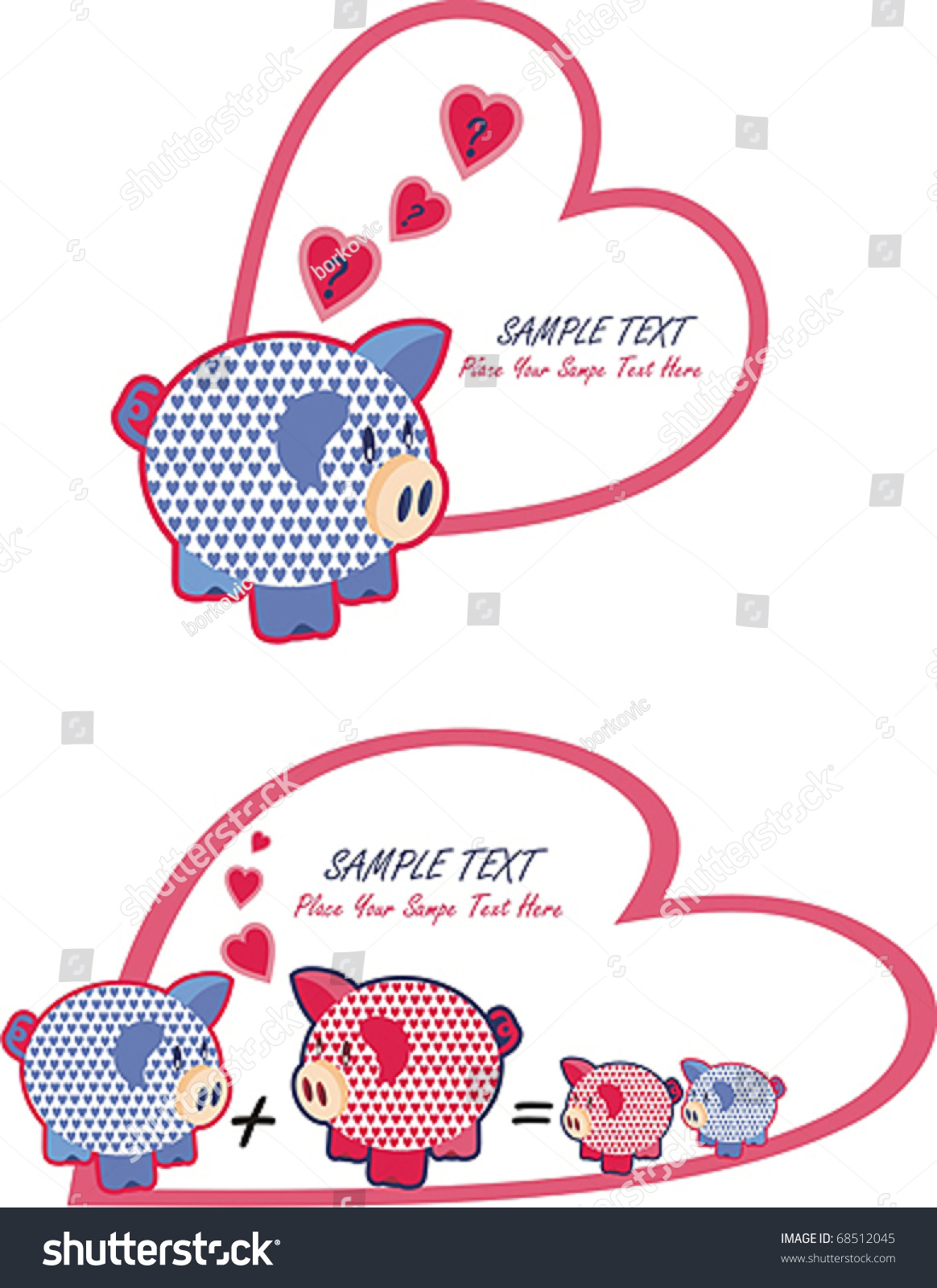 Pig Love Stock Vector (Royalty Free) 68512045