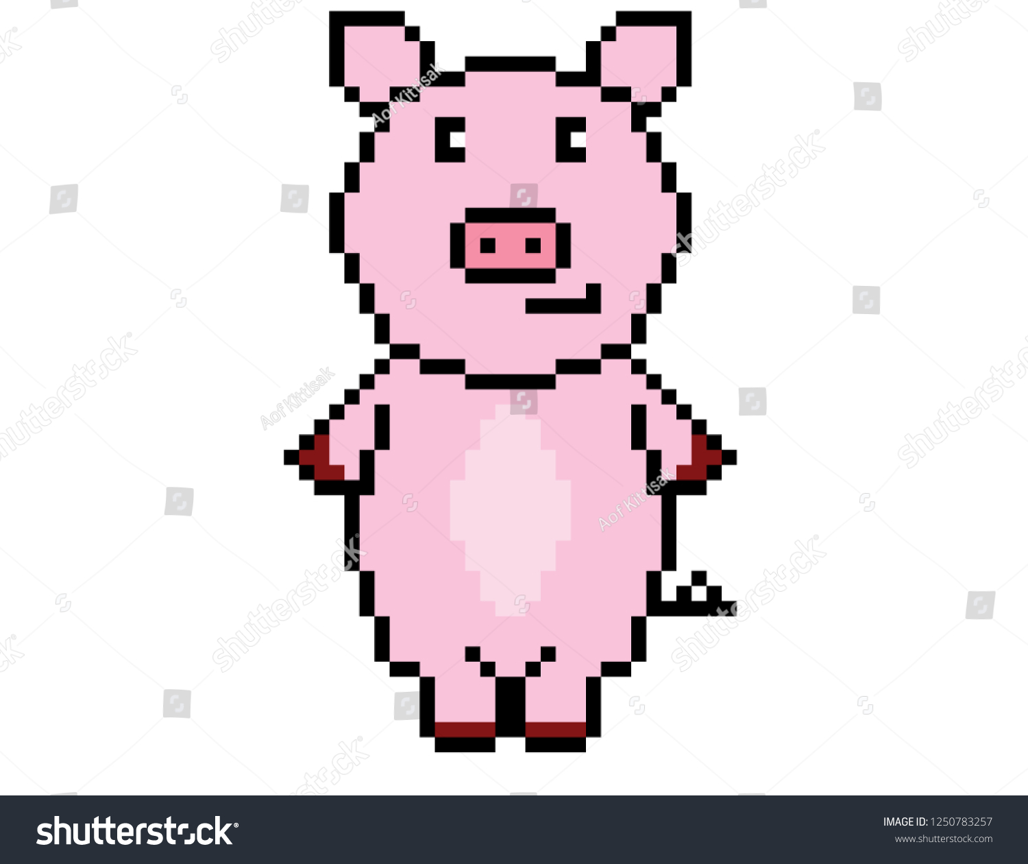 Pig Pixel Art Stock Vector (Royalty Free) 1250783257