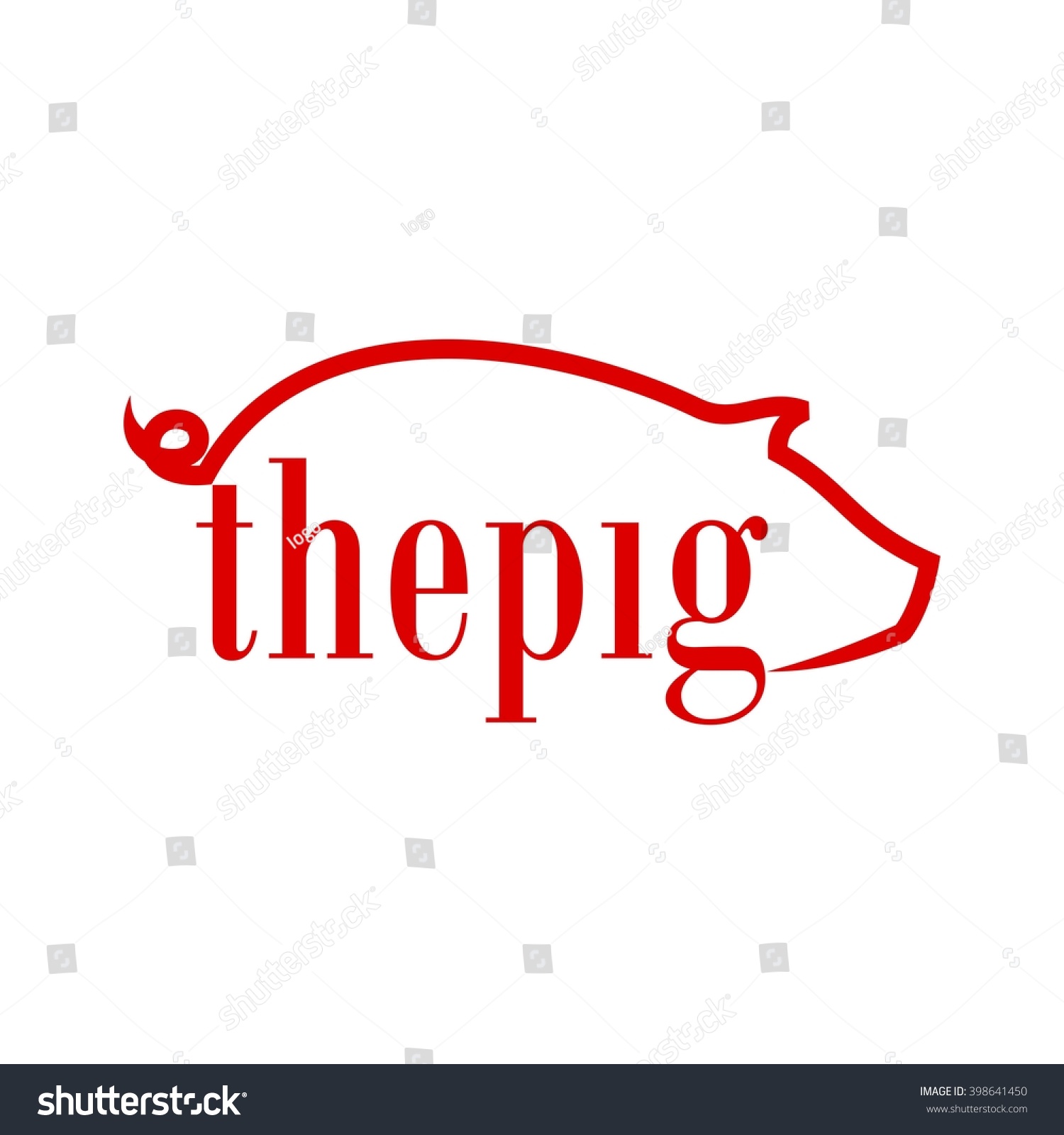 Pig Pork Logo Stock Vector 398641450 - Shutterstock