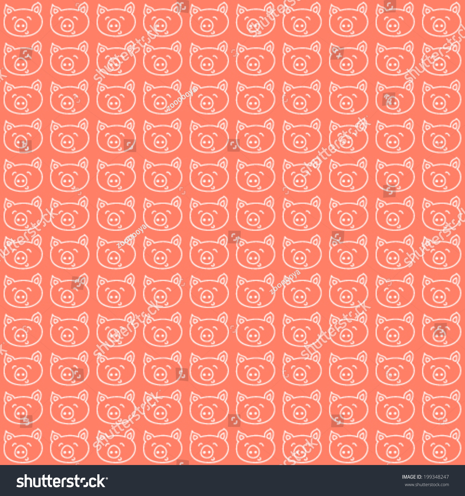 Pig Vector Seamless Pattern Background Textile Stock Vector (Royalty ...