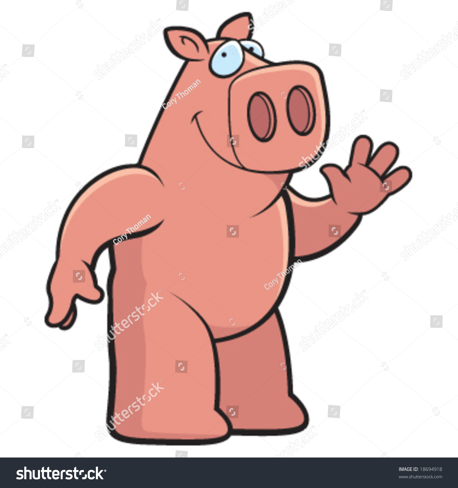 Pig Waving Stock Vector (Royalty Free) 18694918 | Shutterstock