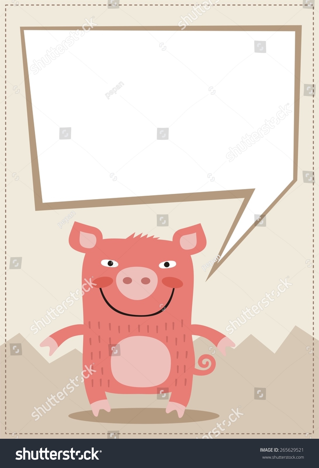 Pig Bubble Speech Box Your Text: vector de stock (libre de regalías ...
