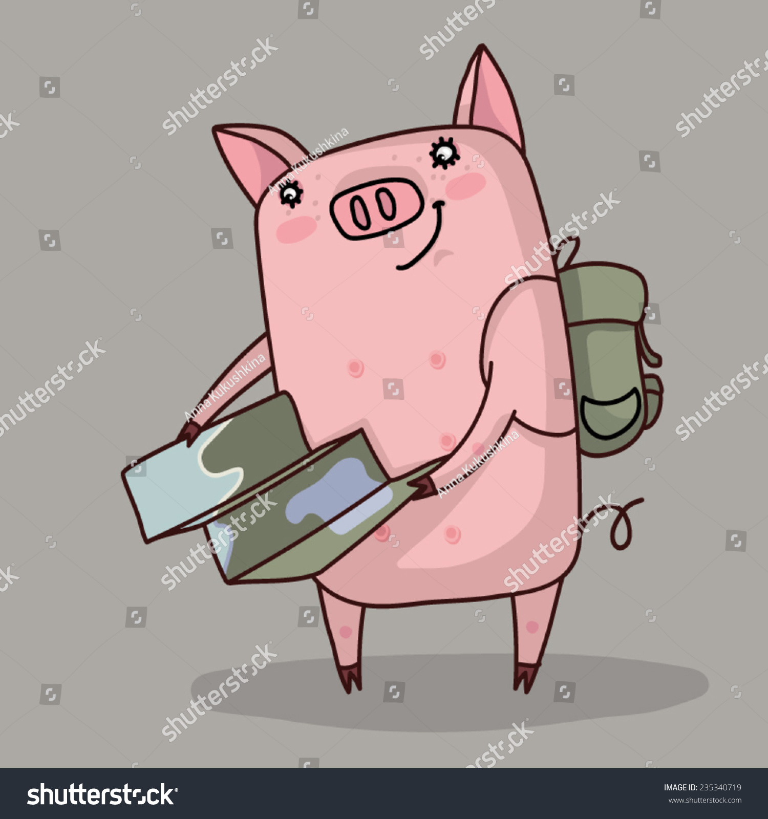 Pig Backpack Map Stock Vector (Royalty Free) 235340719 | Shutterstock